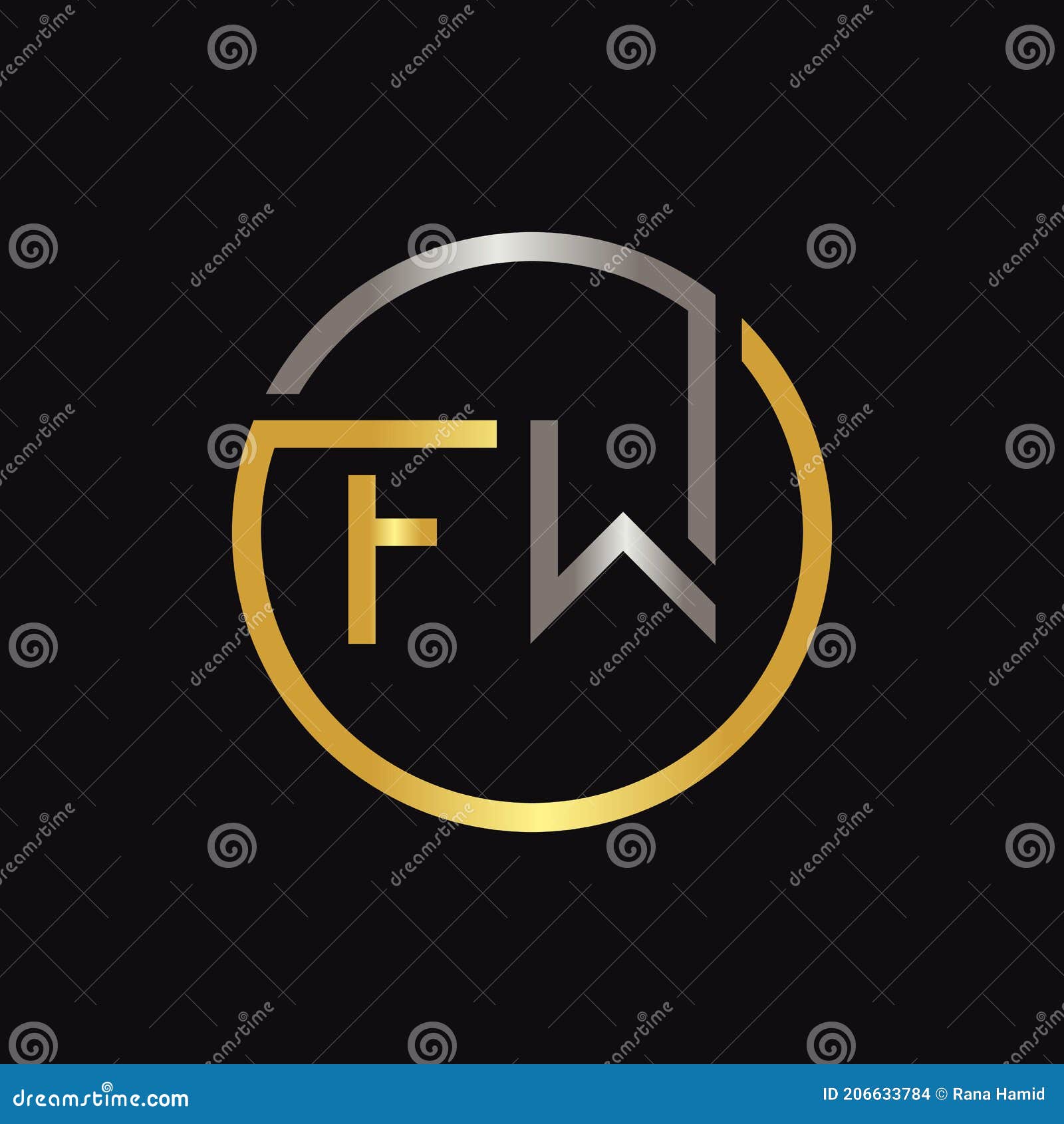 Initial FW Letter Logo Creative Typography Vector Template. Creative ...