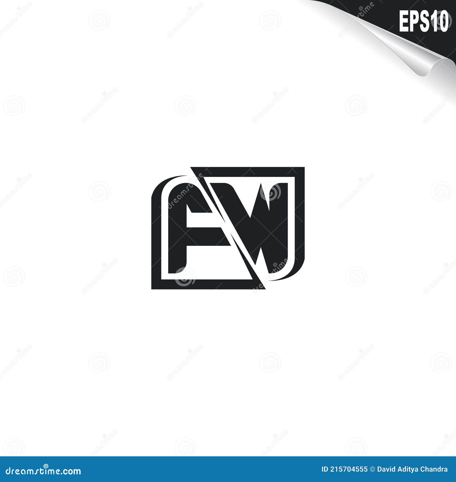 Initial FW Logo Design with Shape Style, Logo Business Branding Stock ...