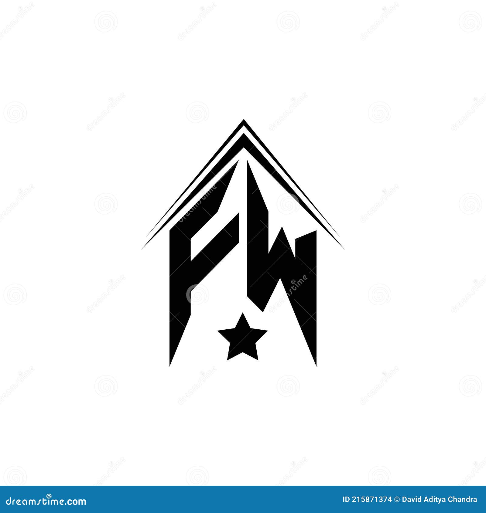 Initial FW Logo Design with Shape Style, Logo Business Branding Stock ...