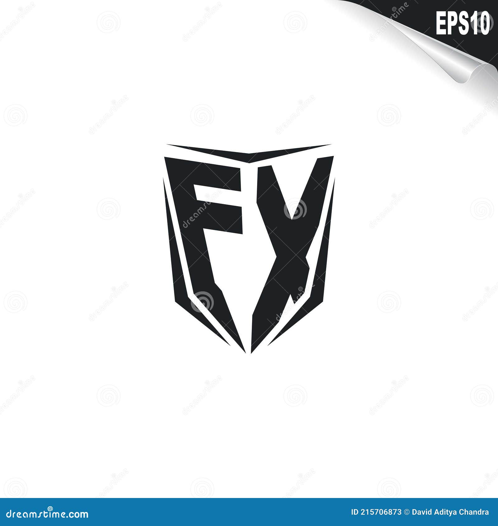 Initial FX Logo Design with Shield Style, Logo Business Branding Stock ...