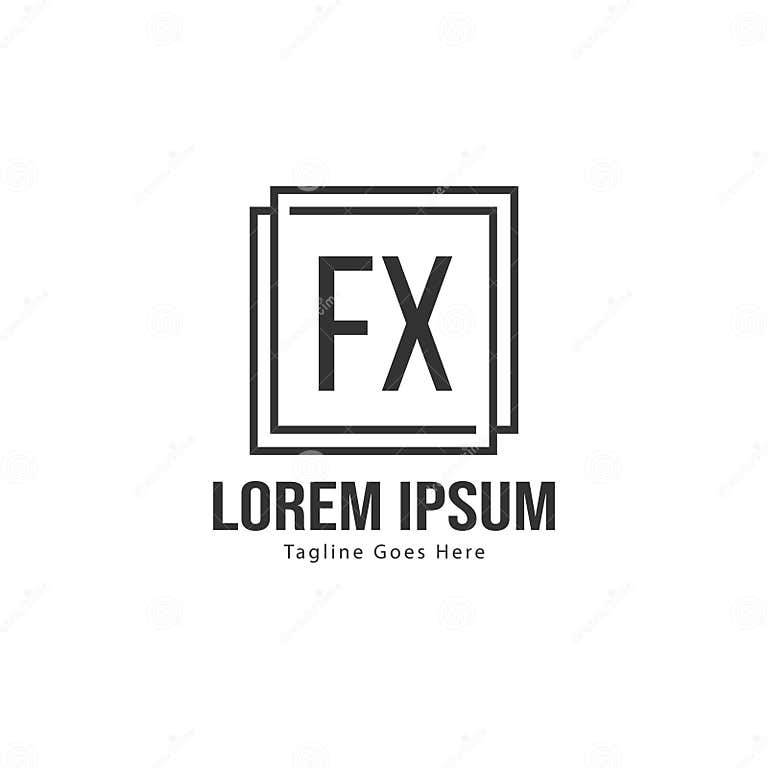 Initial FX Logo Template with Modern Frame. Minimalist FX Letter Logo ...