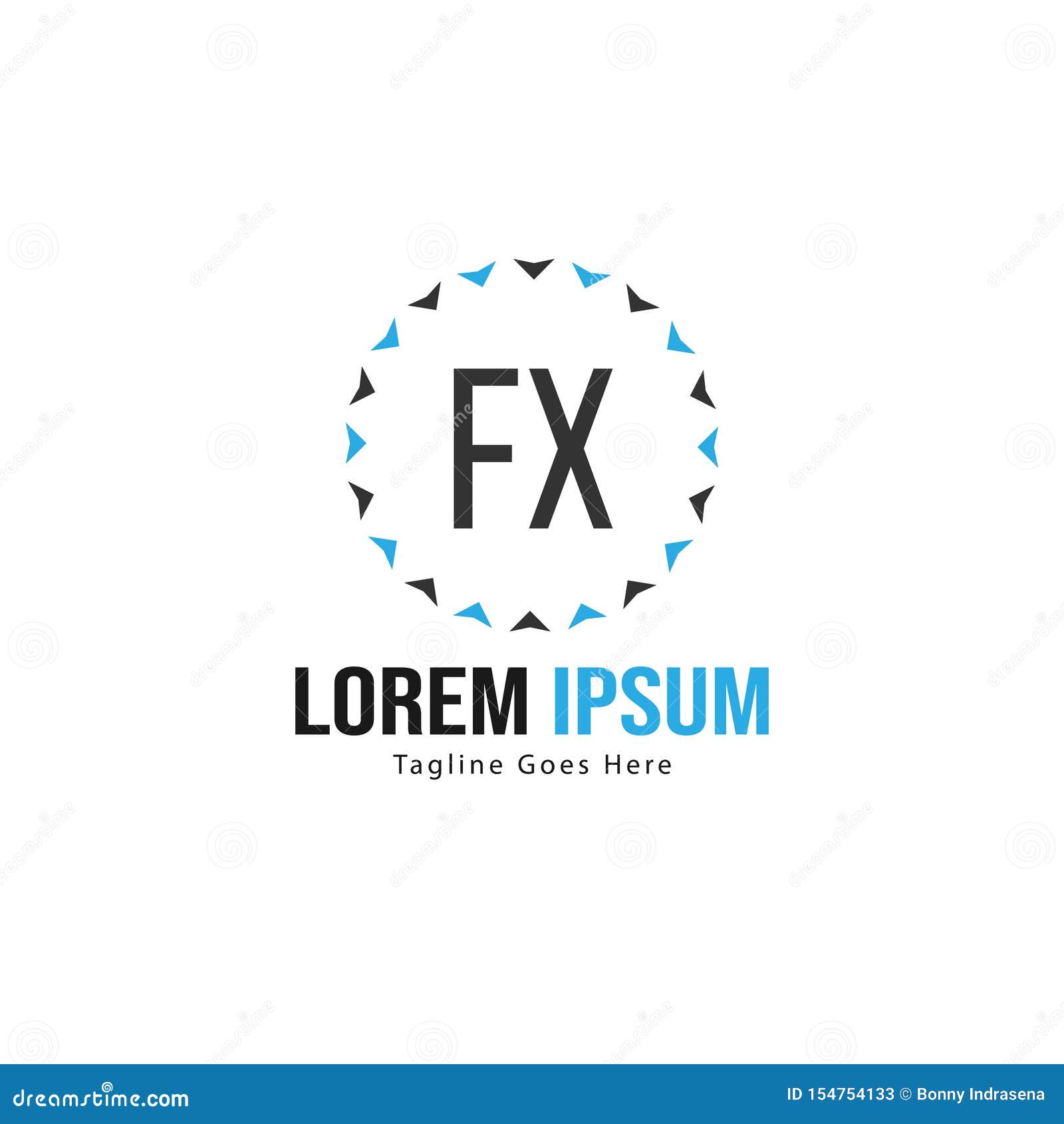 Initial FX Logo Template with Modern Frame. Minimalist FX Letter Logo ...