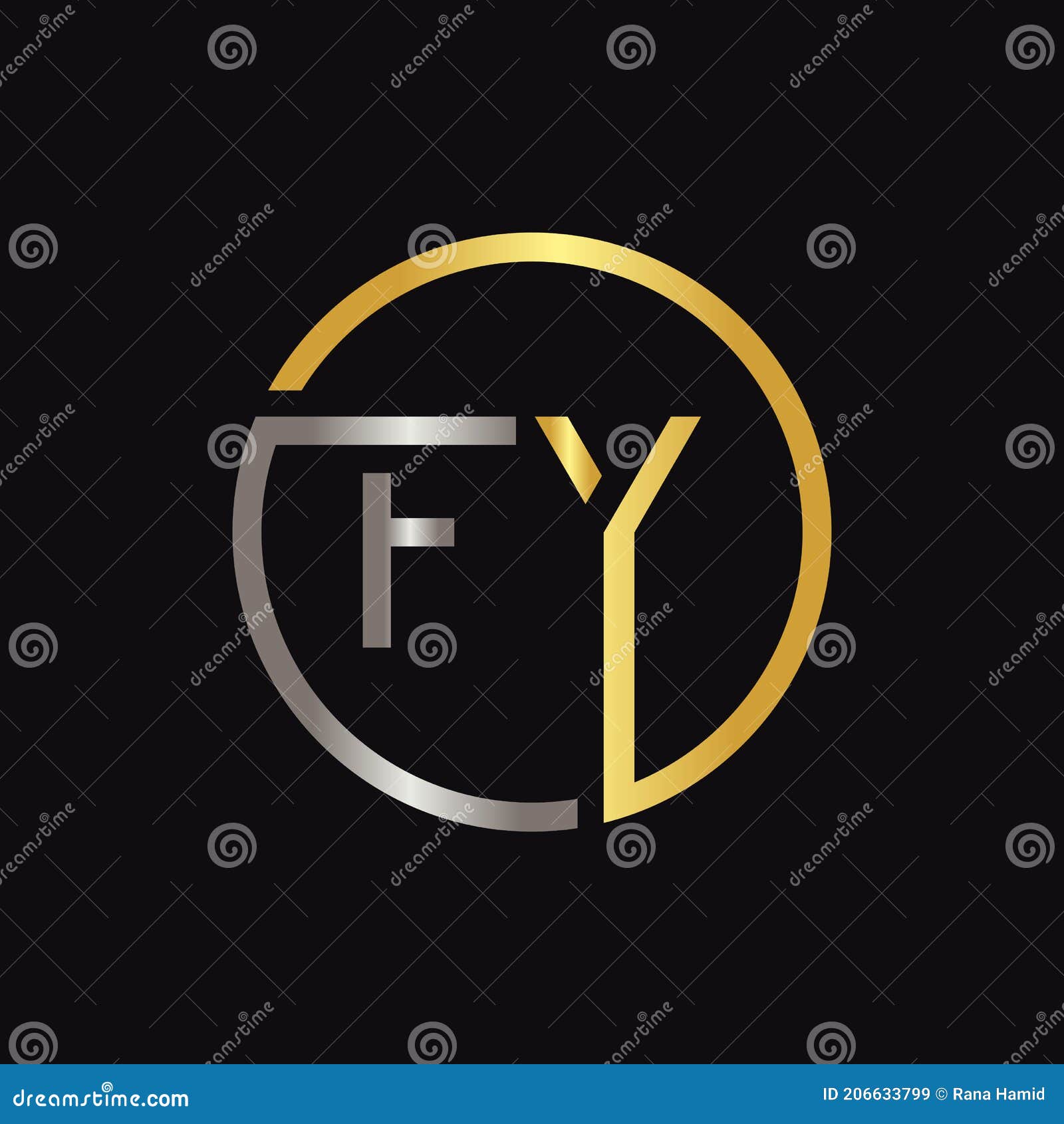 Initial FY Letter Logo Creative Typography Vector Template. Creative ...
