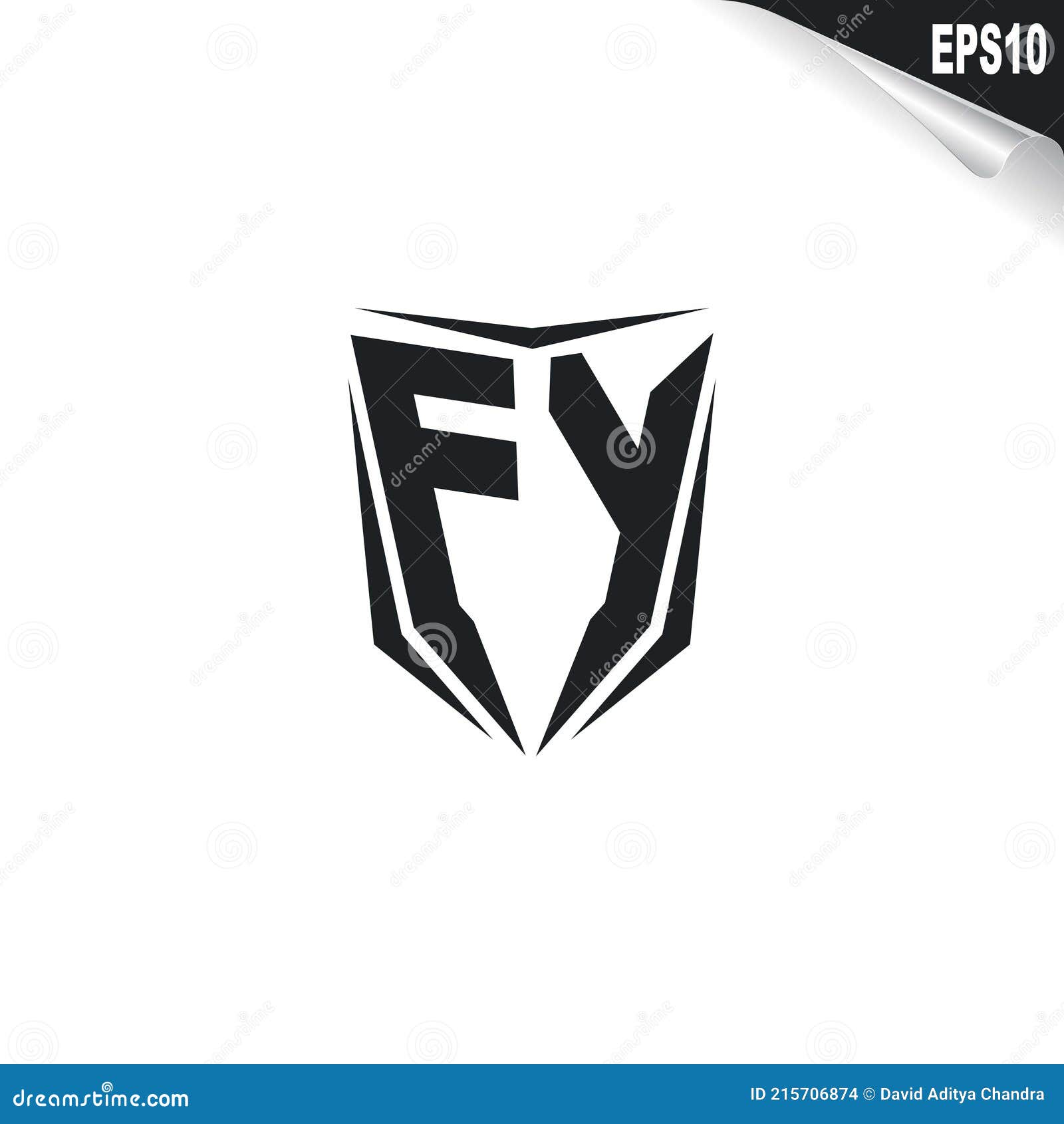 Initial FY Logo Design with Shield Style, Logo Business Branding Stock ...