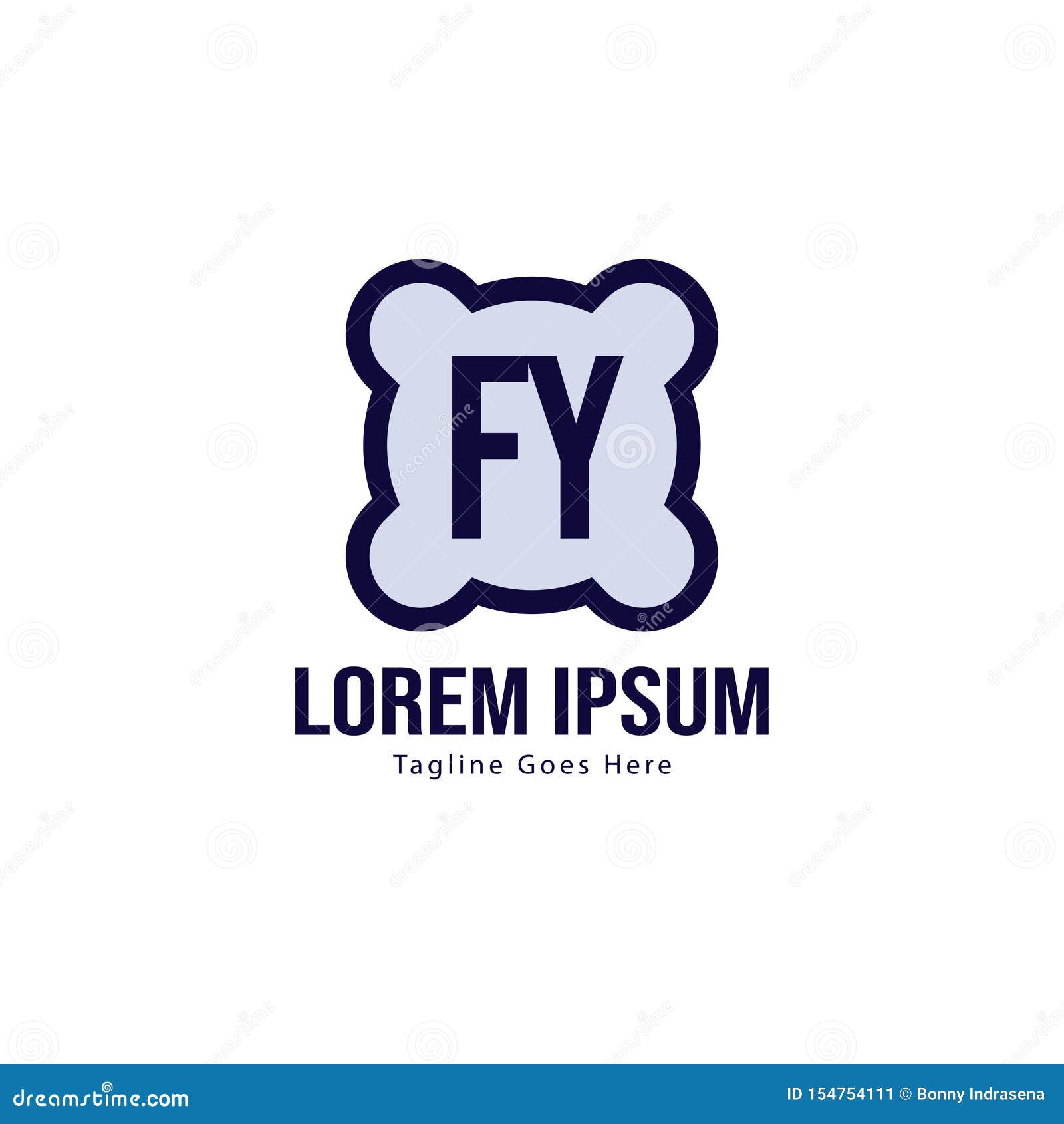 Initial FY Logo Template with Modern Frame. Minimalist FY Letter Logo ...