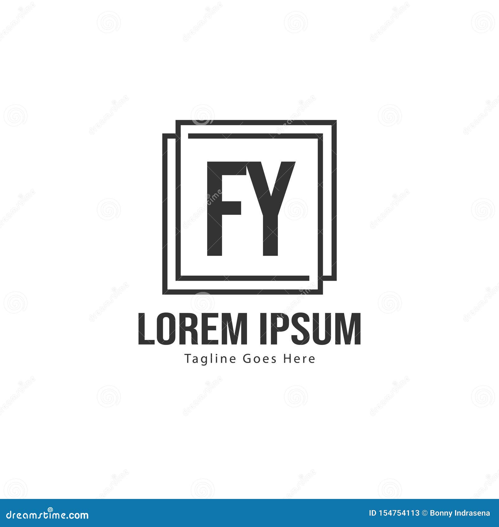 Initial FY Logo Template with Modern Frame. Minimalist FY Letter Logo ...