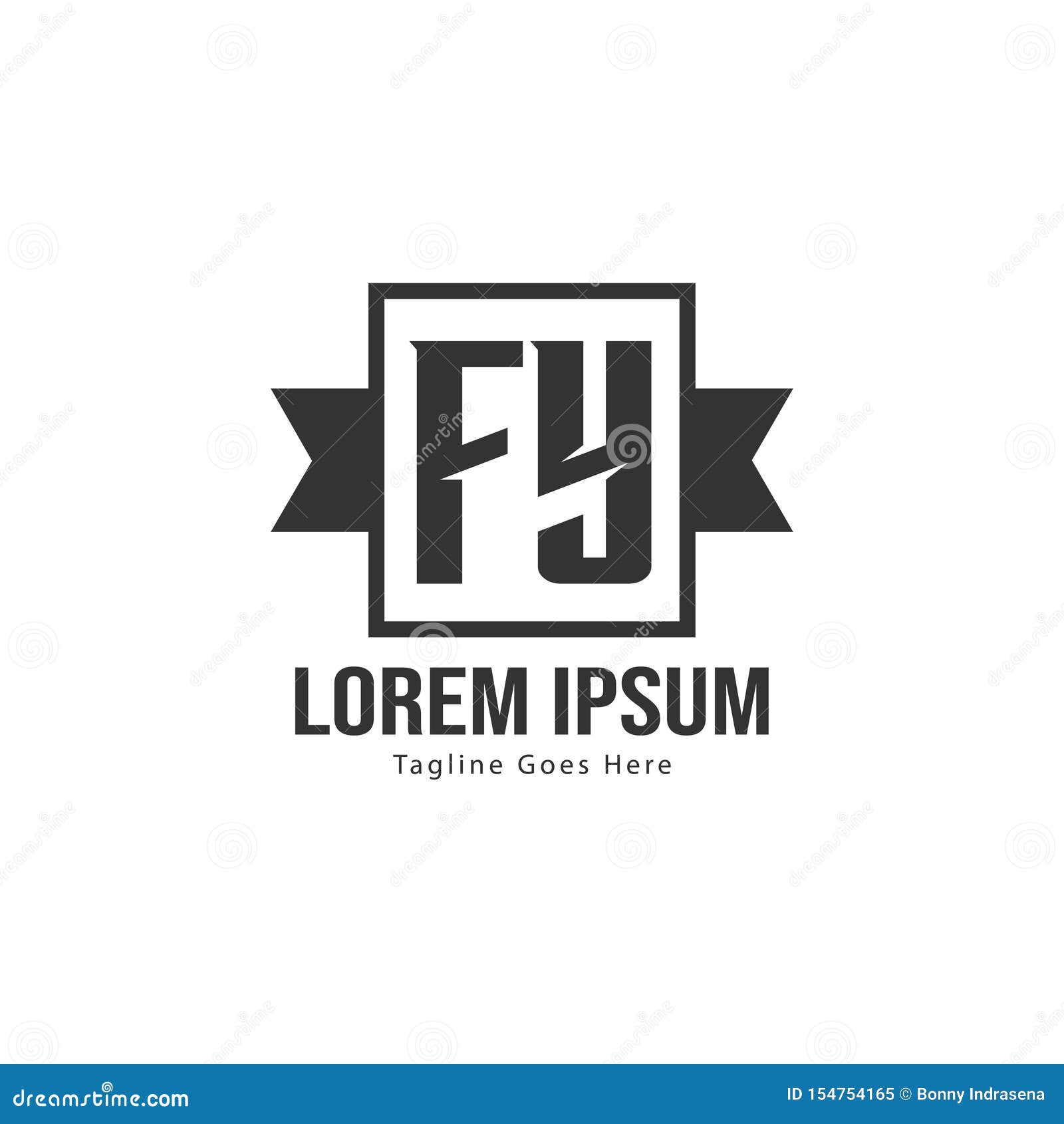 Initial FY Logo Template with Modern Frame. Minimalist FY Letter Logo ...