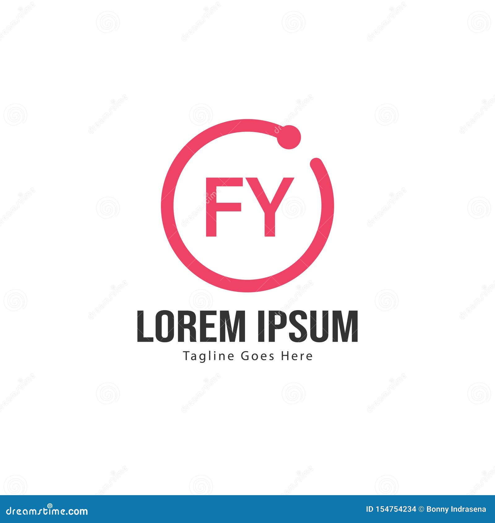 Initial FY Logo Template with Modern Frame. Minimalist FY Letter Logo ...