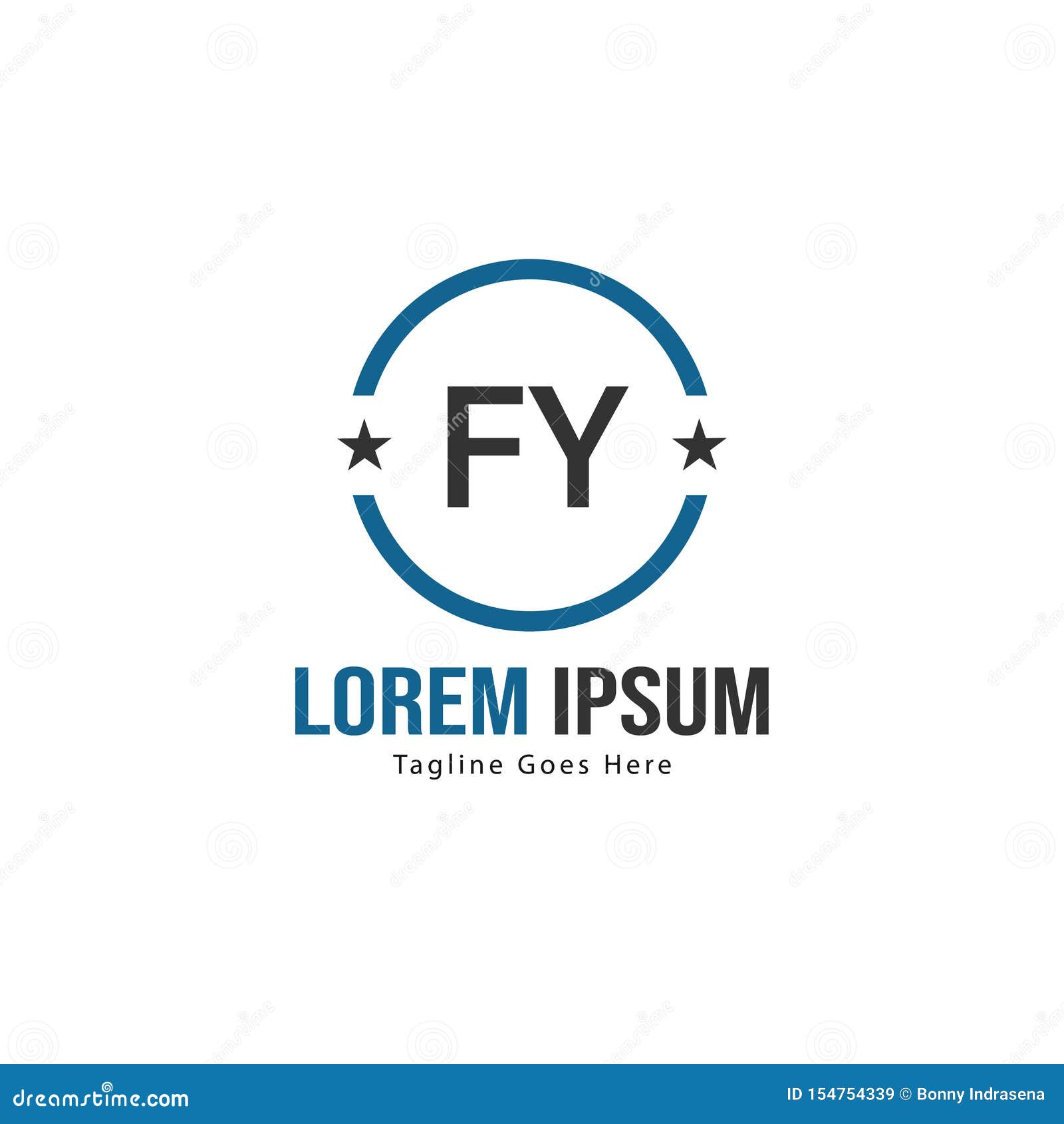 Initial FY Logo Template with Modern Frame. Minimalist FY Letter Logo ...