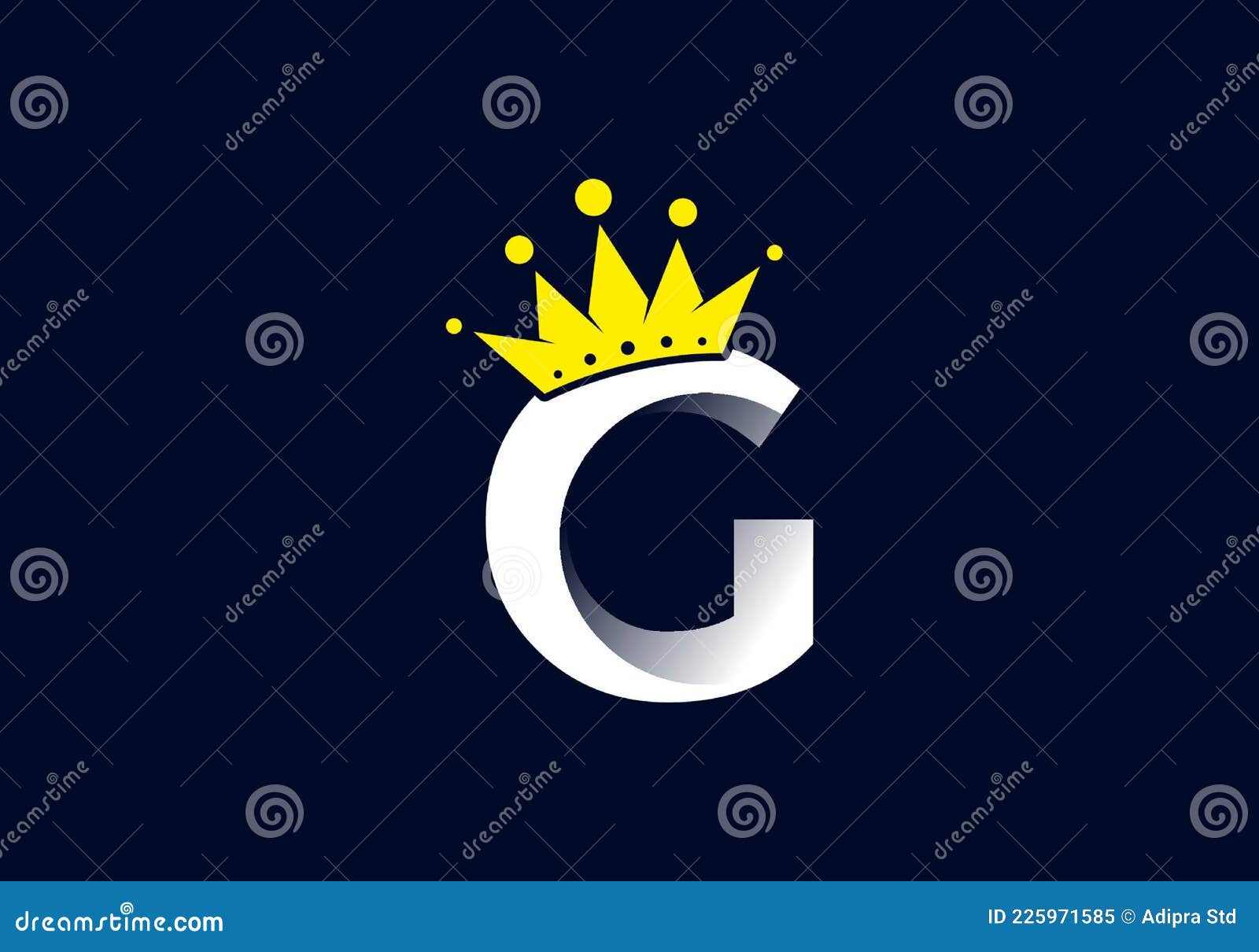 Initial G Letter with Crown Stock Vector - Illustration of crown ...