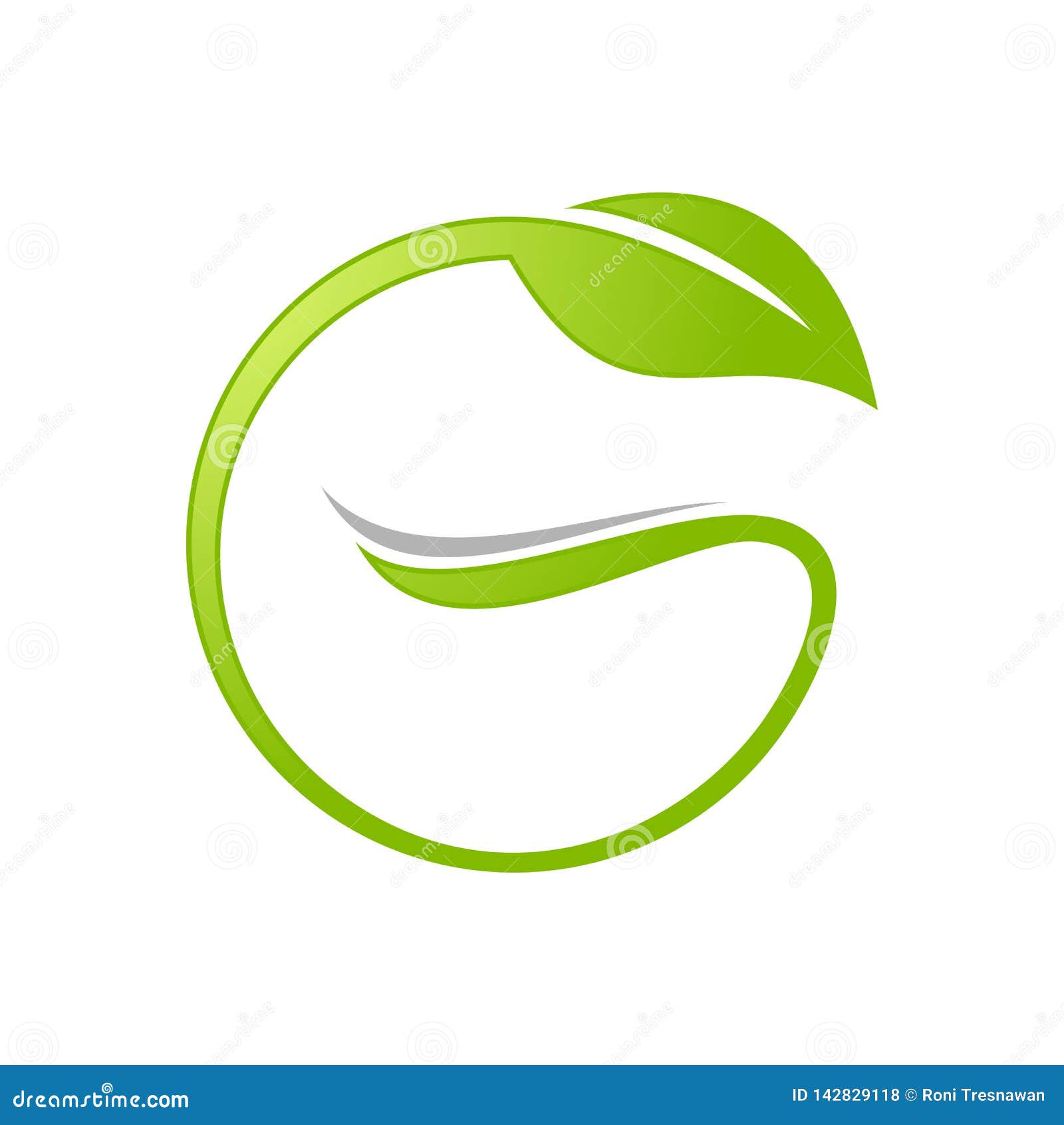 Initial G Lettermark Leaf Circle Symbol Design Stock Vector ...