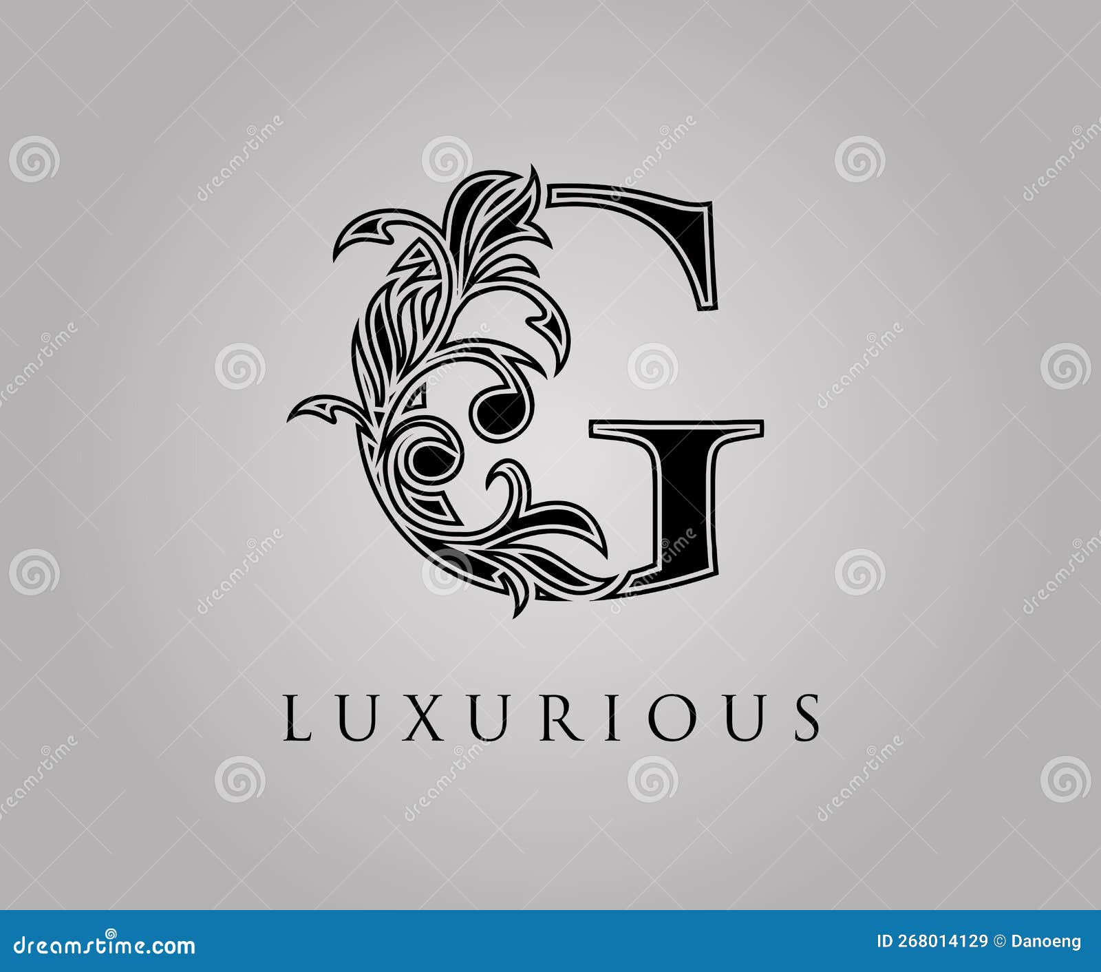 Initial G Luxury Logo Icon. Classic Floral G Letter Logo Design Vector ...