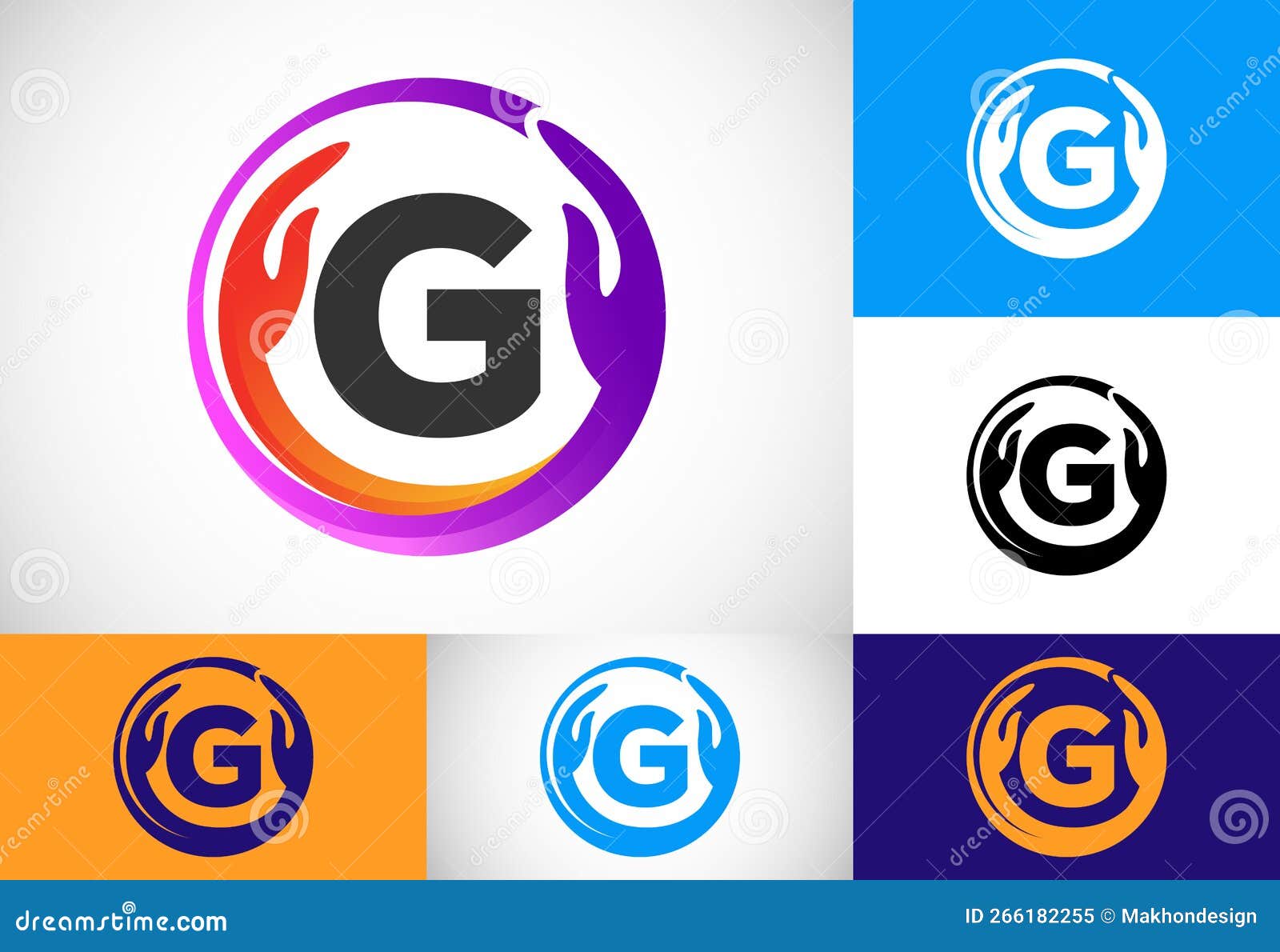 Initial G Monogram Letter with Safe Hands. Professional Charity ...