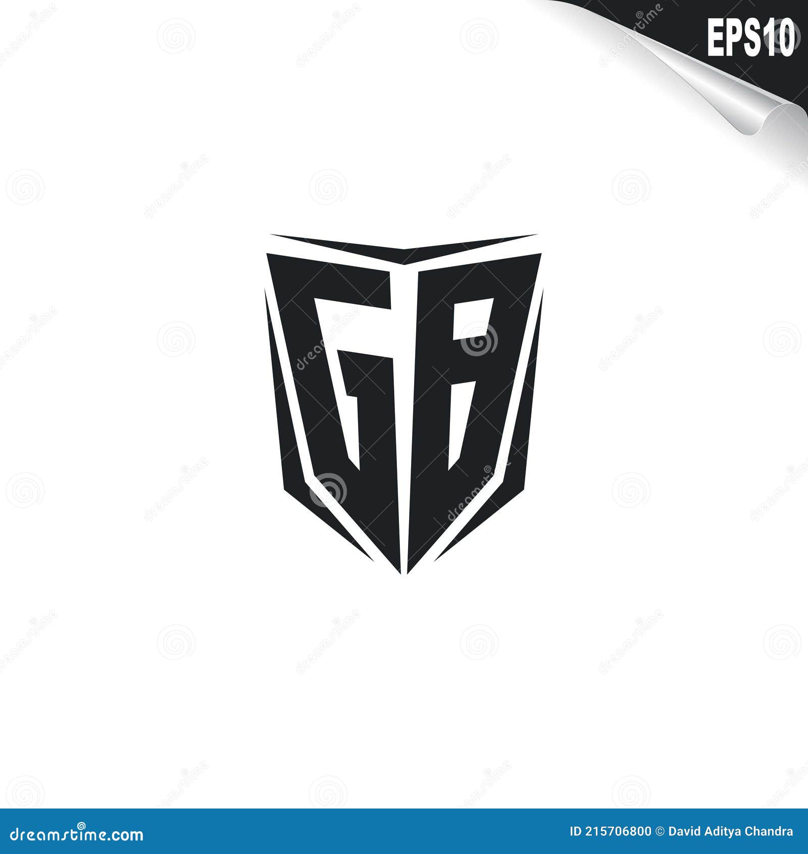 Initial GB Logo Design with Shield Style, Logo Business Branding Stock ...