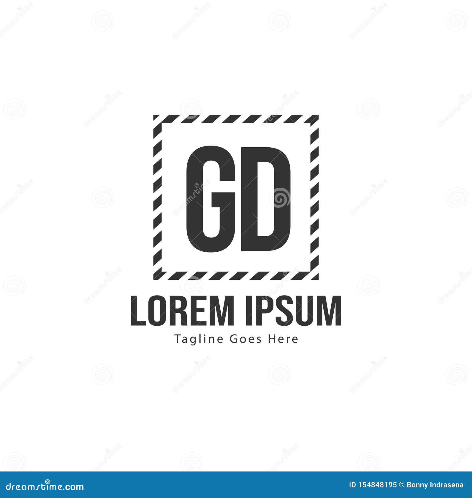 Initial GD Logo Template with Modern Frame. Minimalist GD Letter Logo ...