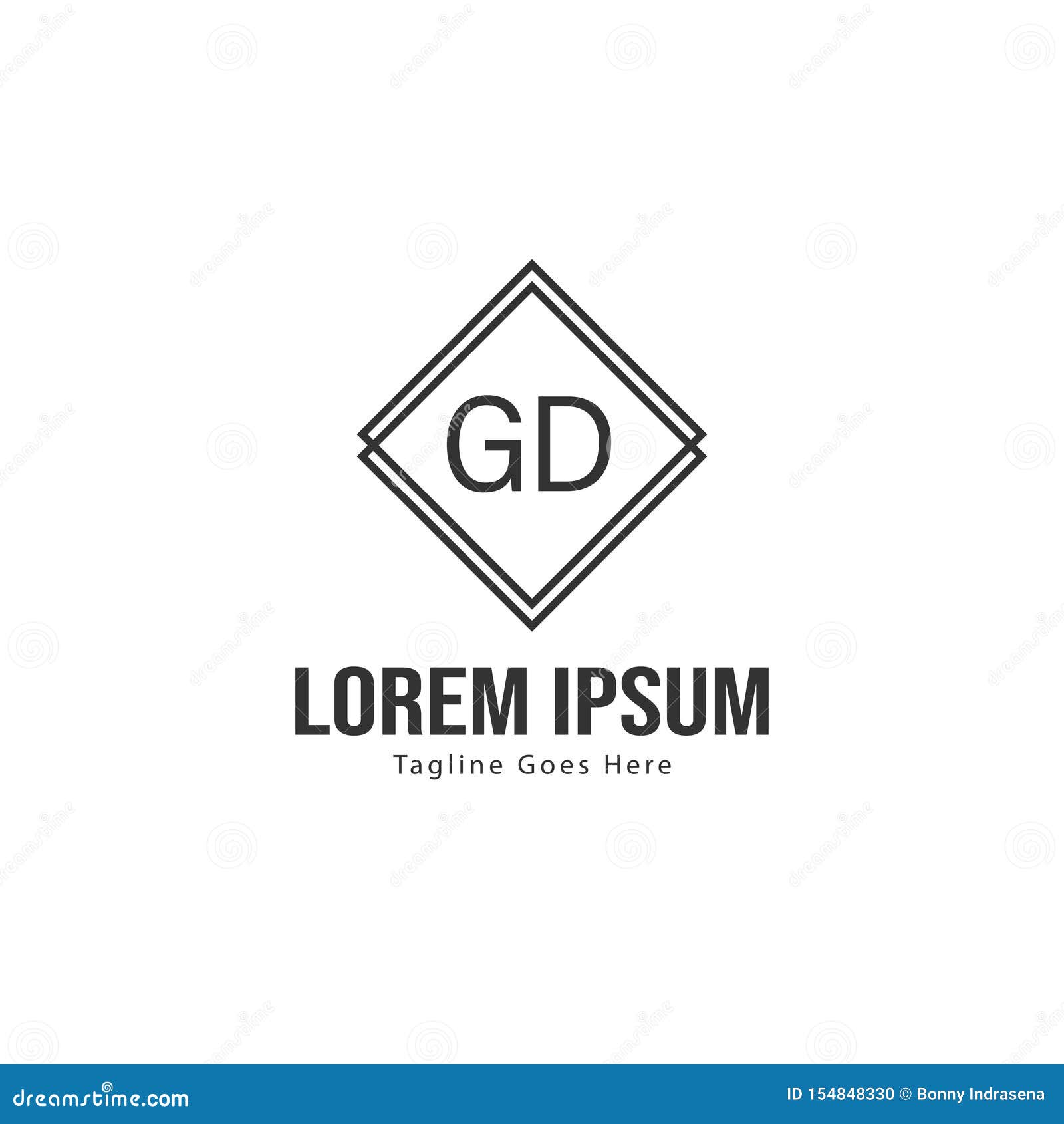 Initial GD Logo Template with Modern Frame. Minimalist GD Letter Logo ...