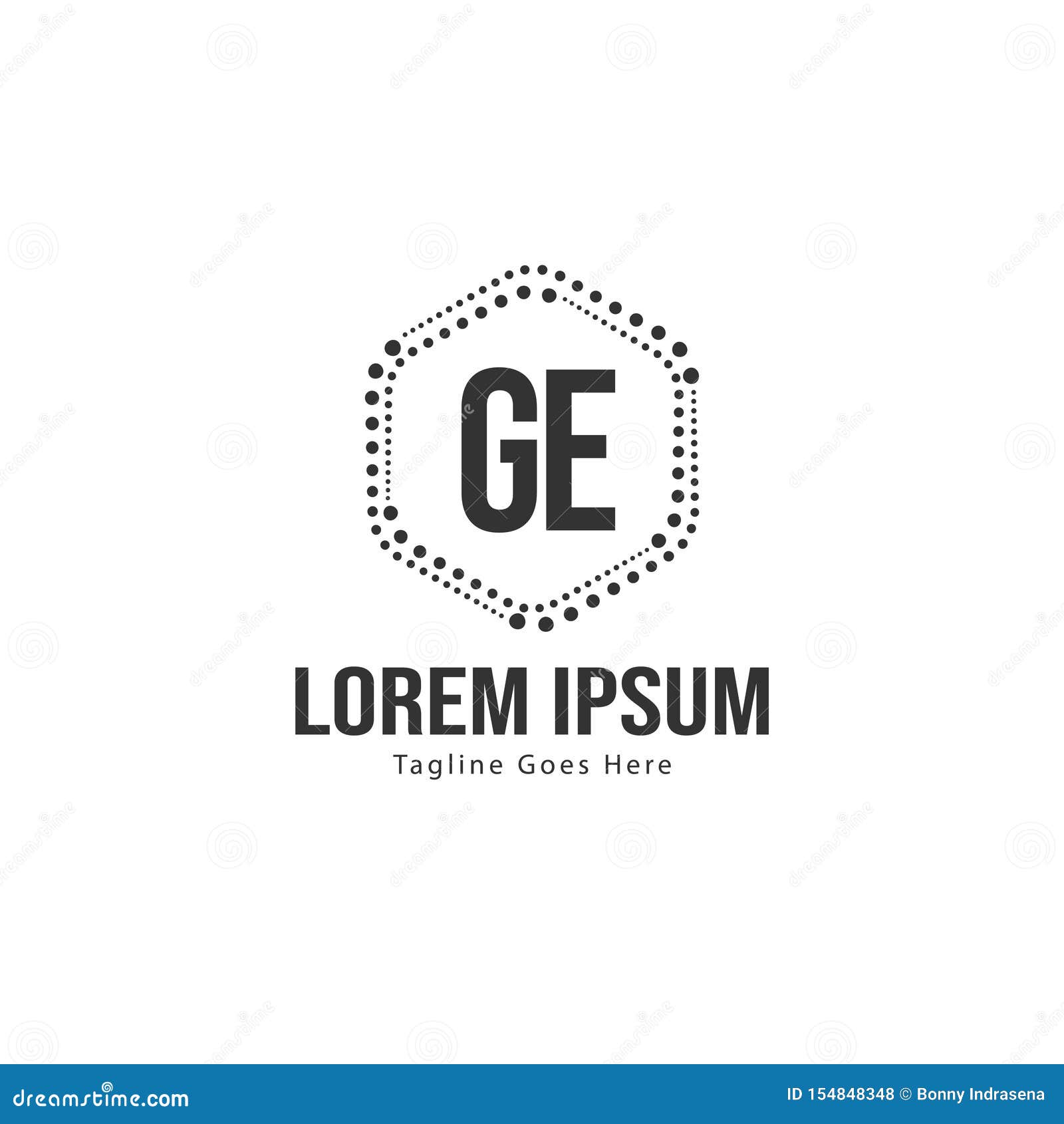 Initial GE Logo Template with Modern Frame. Minimalist GE Letter Logo ...