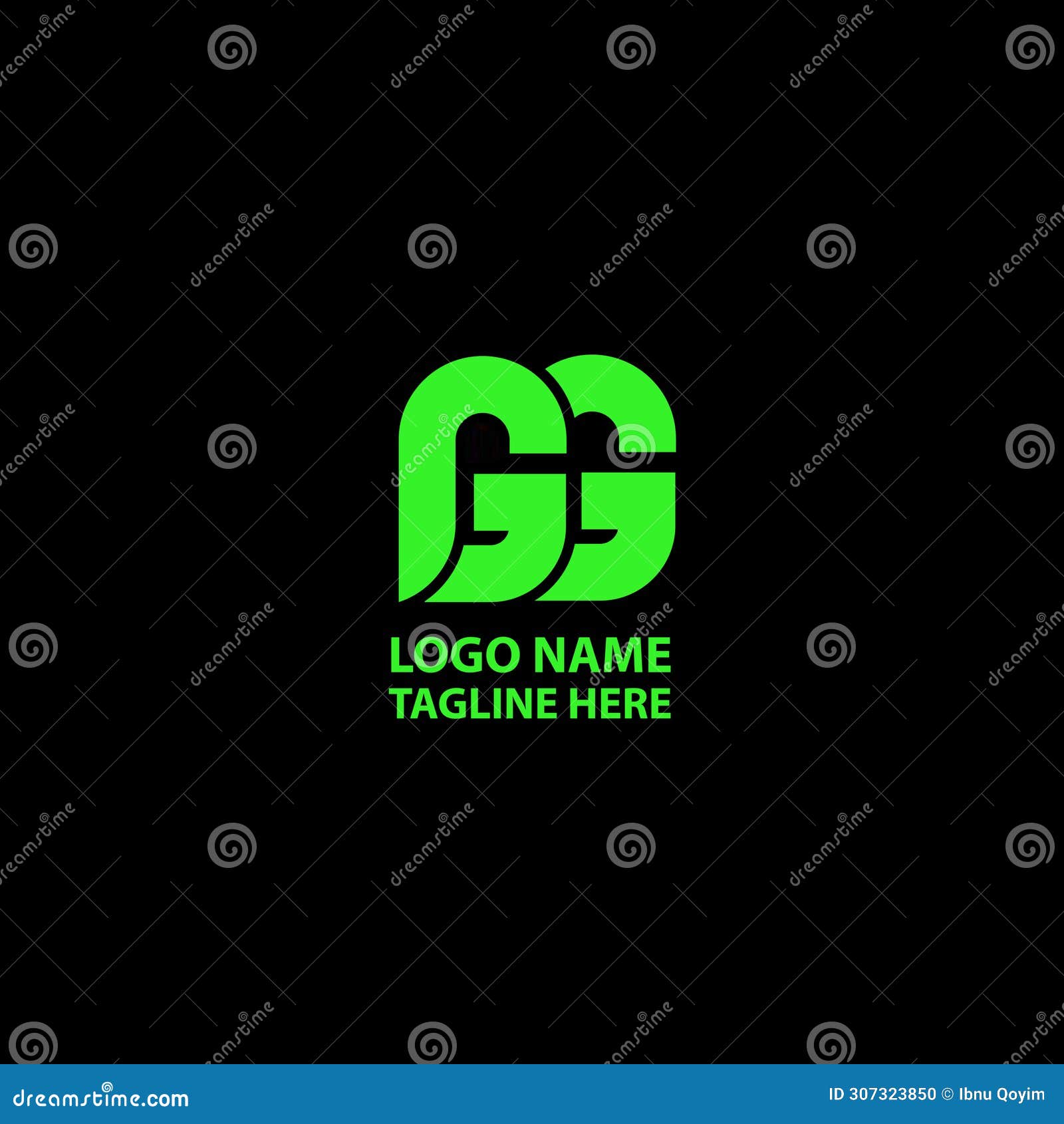 Initial GG Green Logo Design Vector Stock Vector - Illustration of font ...