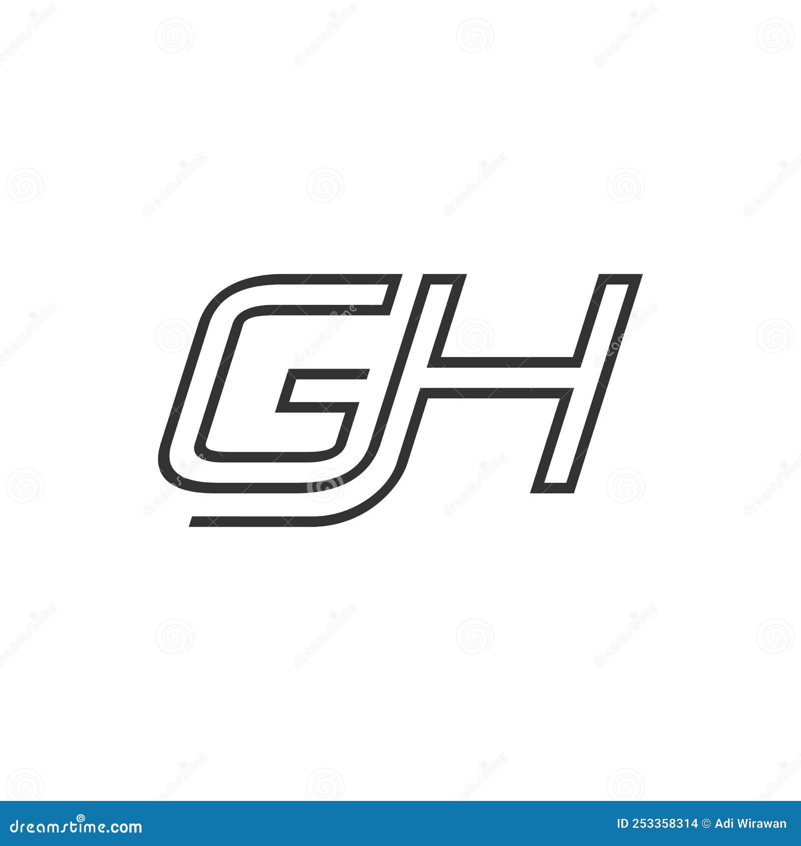 Initial GH Lettering Logo Design Vector Stock Vector - Illustration of ...