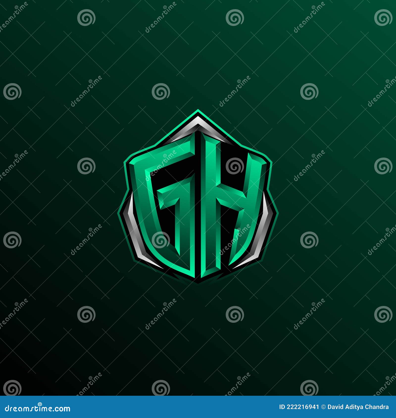 Initial GH Logo Design, Initial GH Logo Design with Shield Style, Logo ...