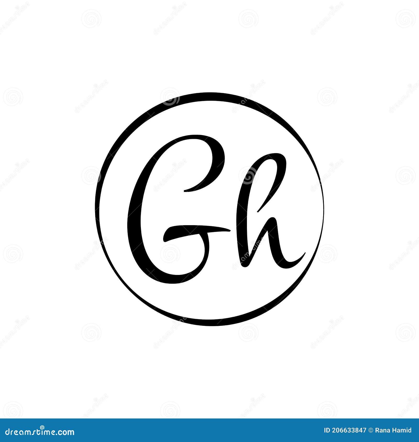 Initial GH Script Letter Logo Creative Typography Vector Template ...