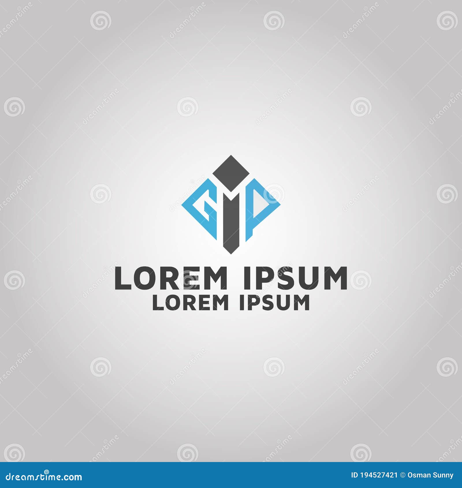 Initial GIP Vector Logo Design Template Idea and Inspiration. Editorial ...