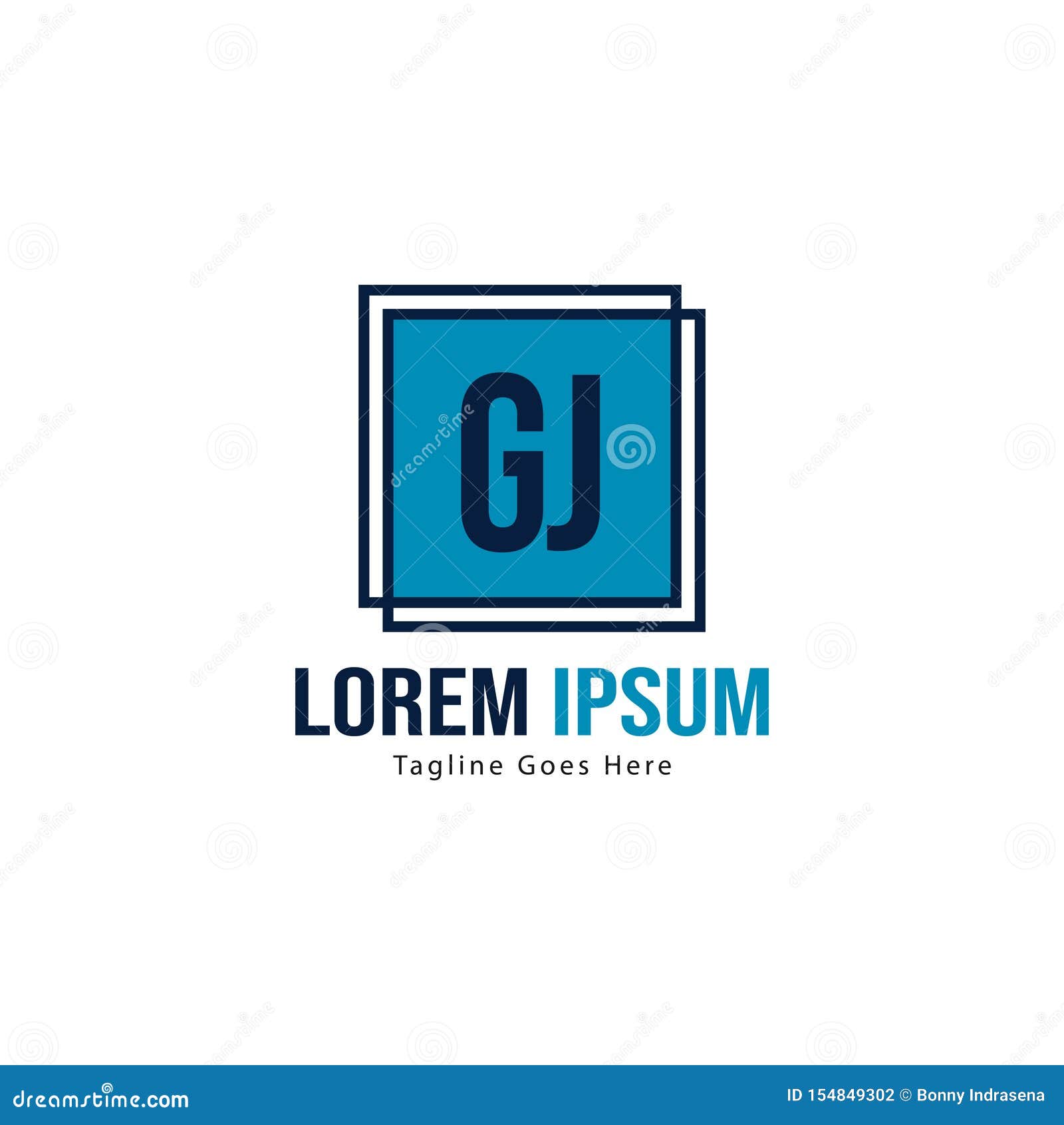 Initial GJ Logo Template with Modern Frame. Minimalist GJ Letter Logo ...