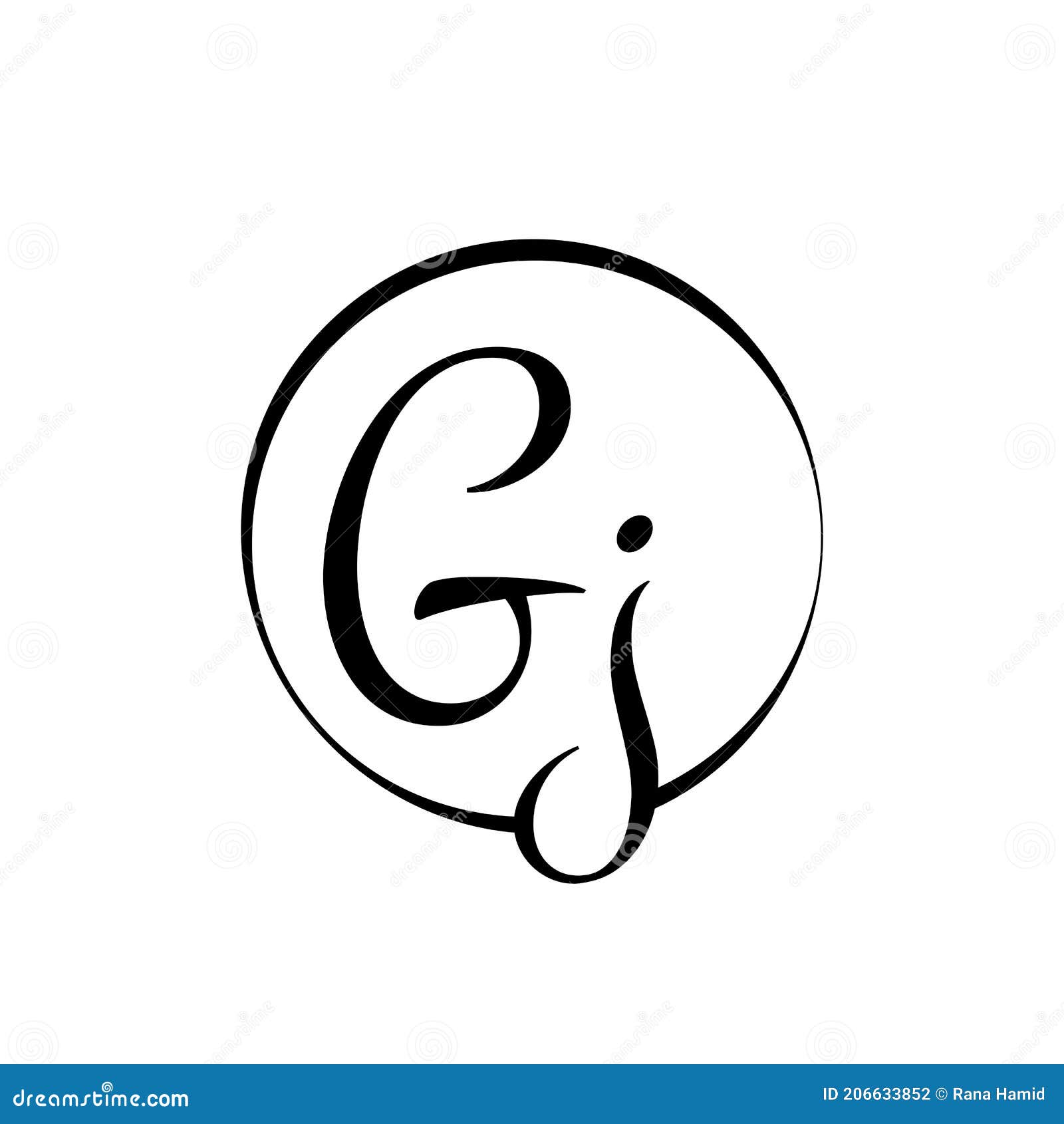 Initial GJ Script Letter Logo Creative Typography Vector Template ...