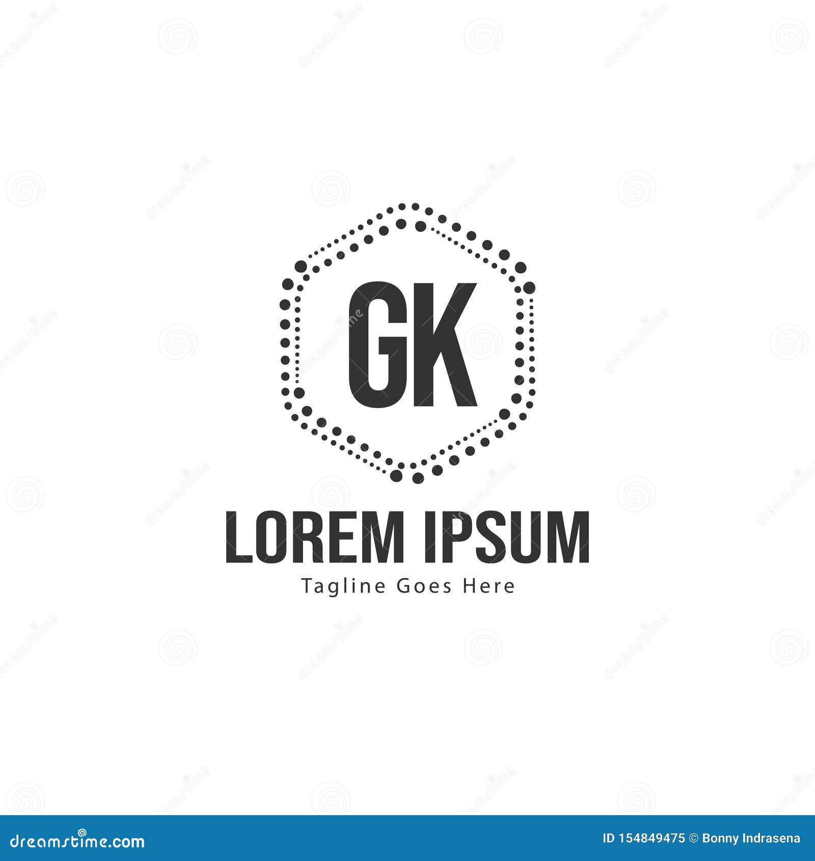 Initial GK Logo Template with Modern Frame. Minimalist GK Letter Logo ...