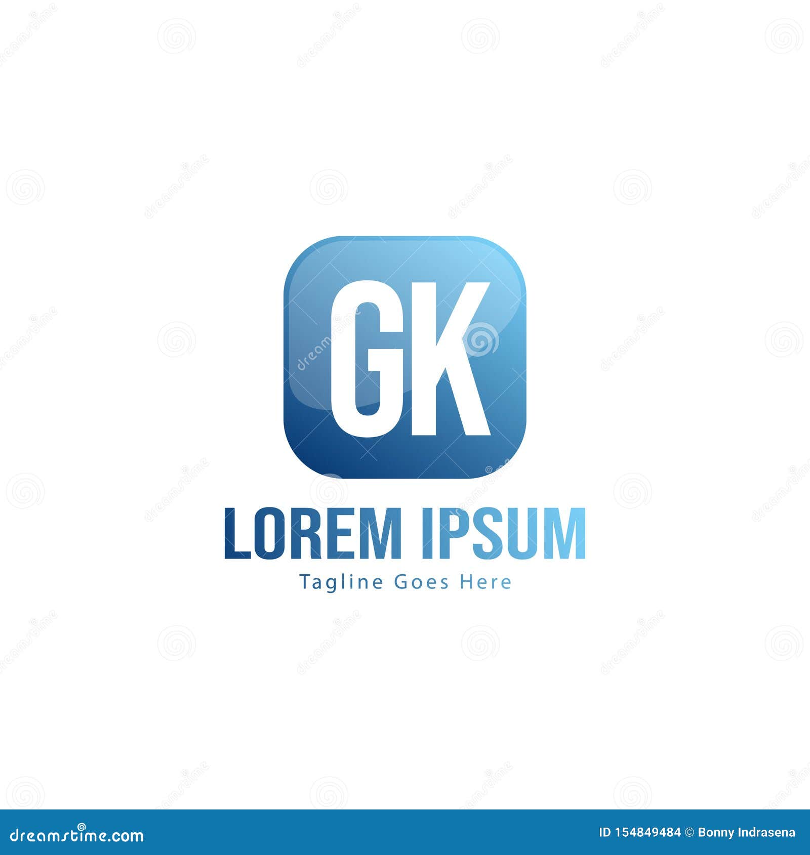 Initial GK Logo Template with Modern Frame. Minimalist GK Letter Logo ...