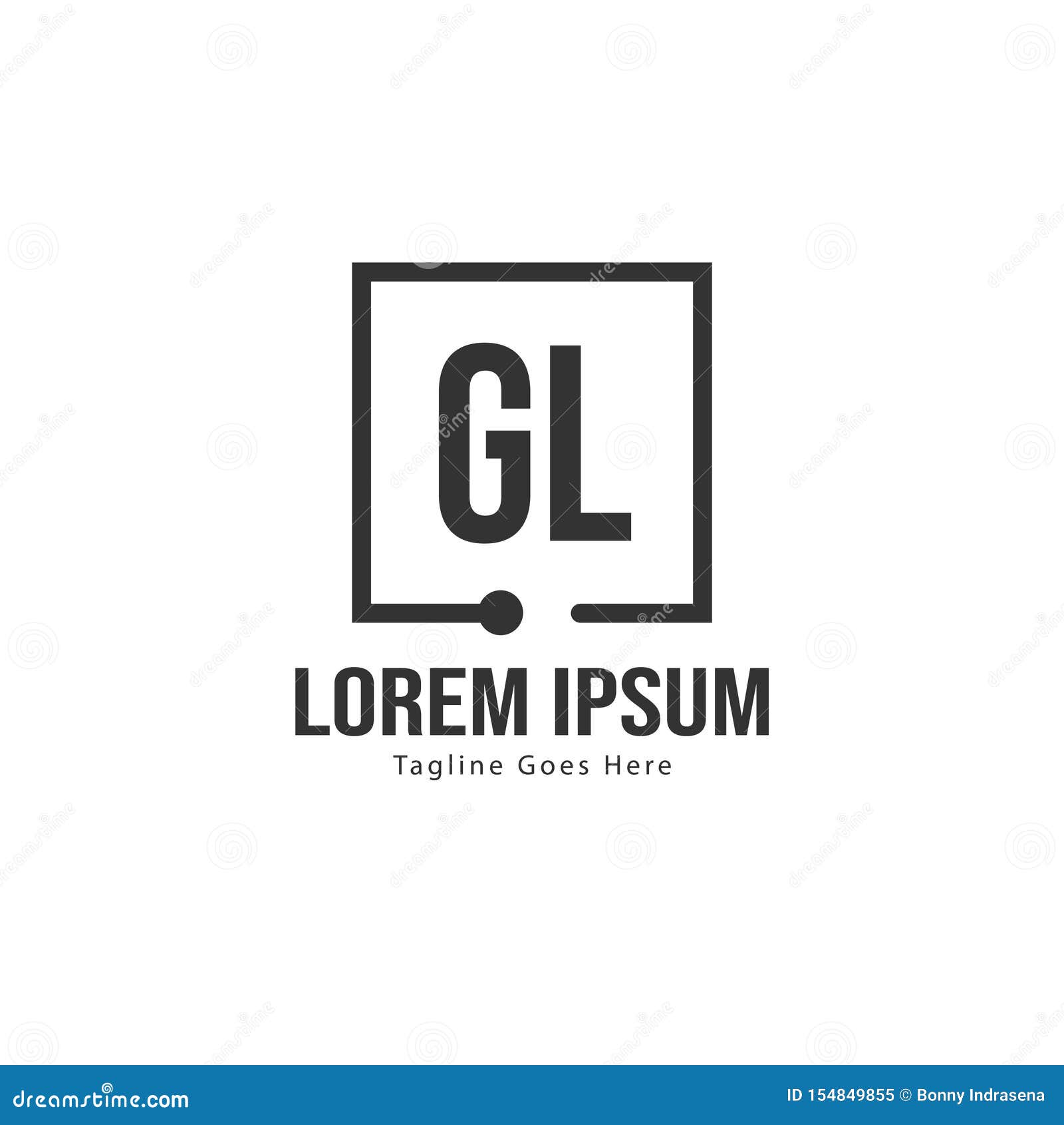 Initial GL Logo Template with Modern Frame. Minimalist GL Letter Logo ...