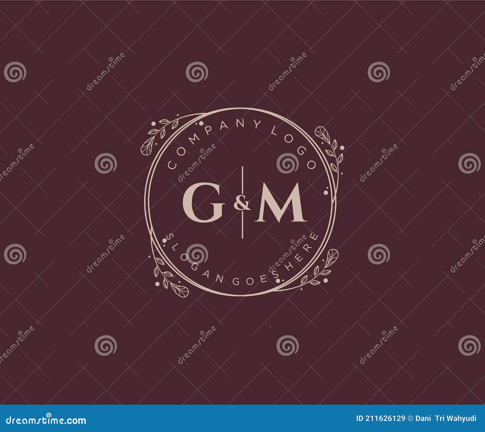 Initial GM Letters Decorative Luxury Wedding Logo Stock Vector ...