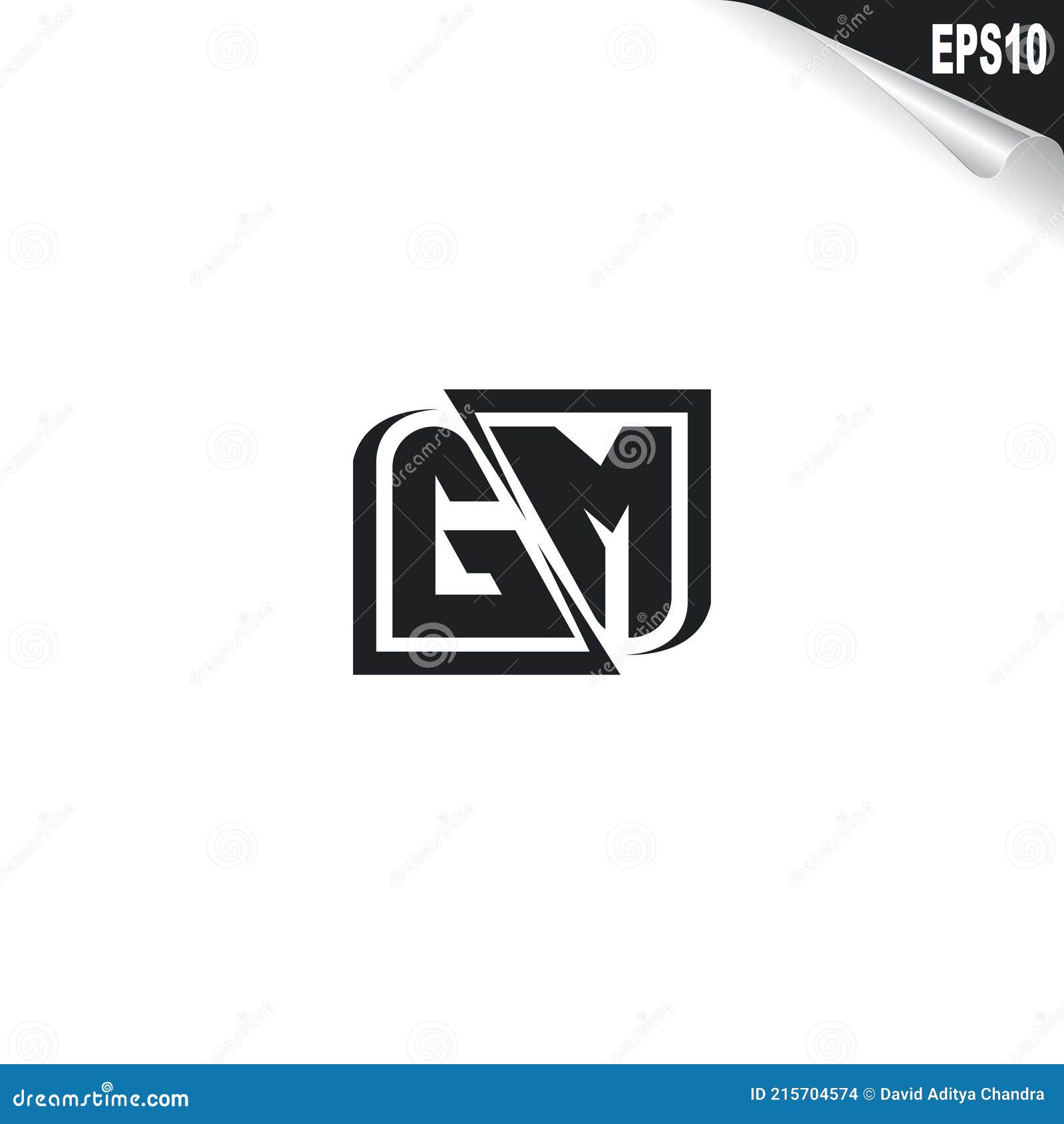 Initial GM Logo Design with Shape Style, Logo Business Branding Stock ...