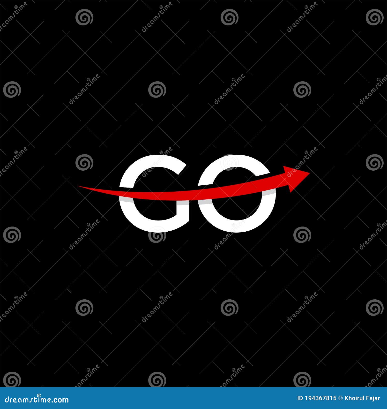 Initial GO Letter, GO Logo with Arrow, Vector Illustration Stock Vector ...