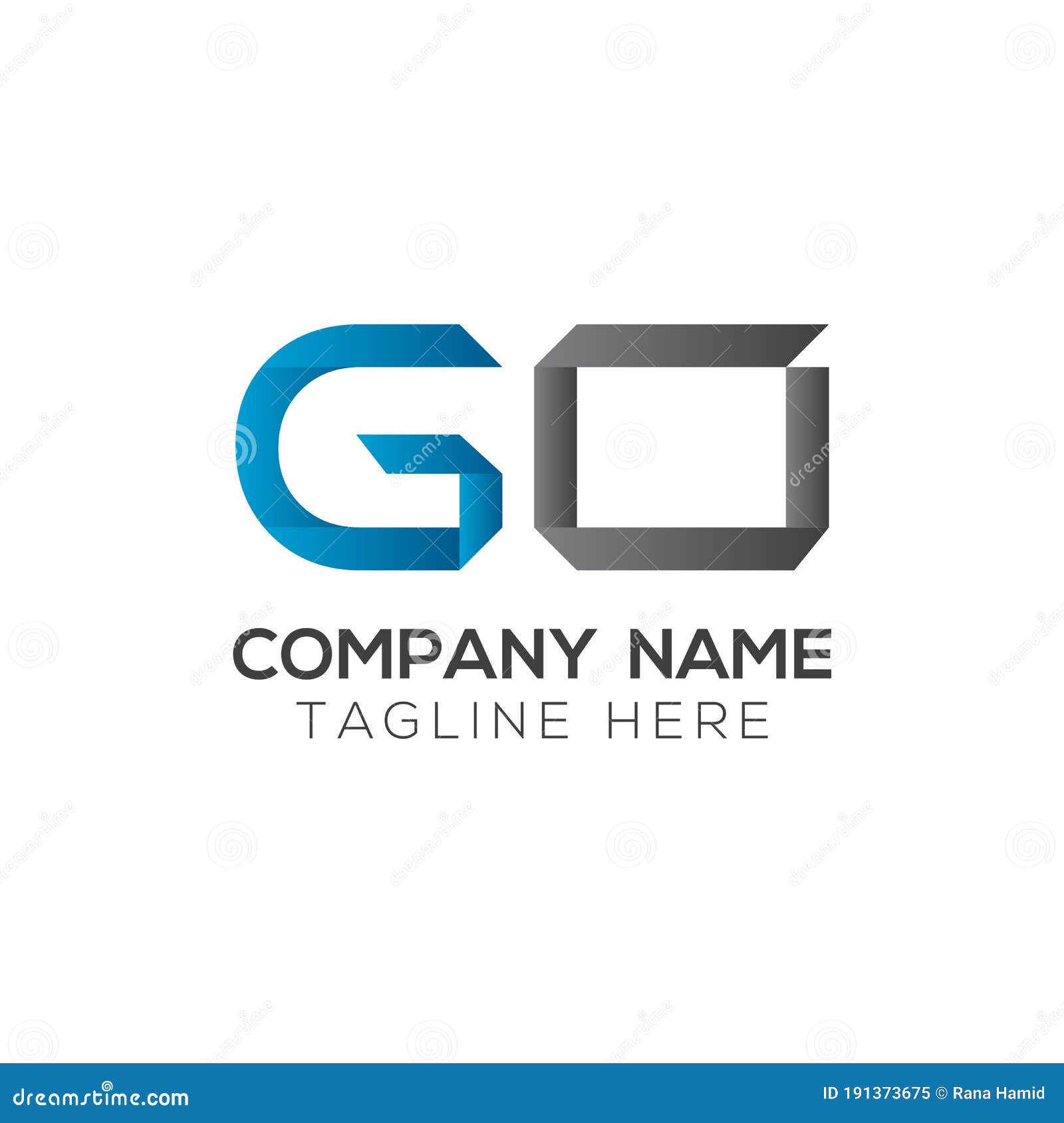 Initial GO Letter Logo with Creative Modern Business Typography Vector ...