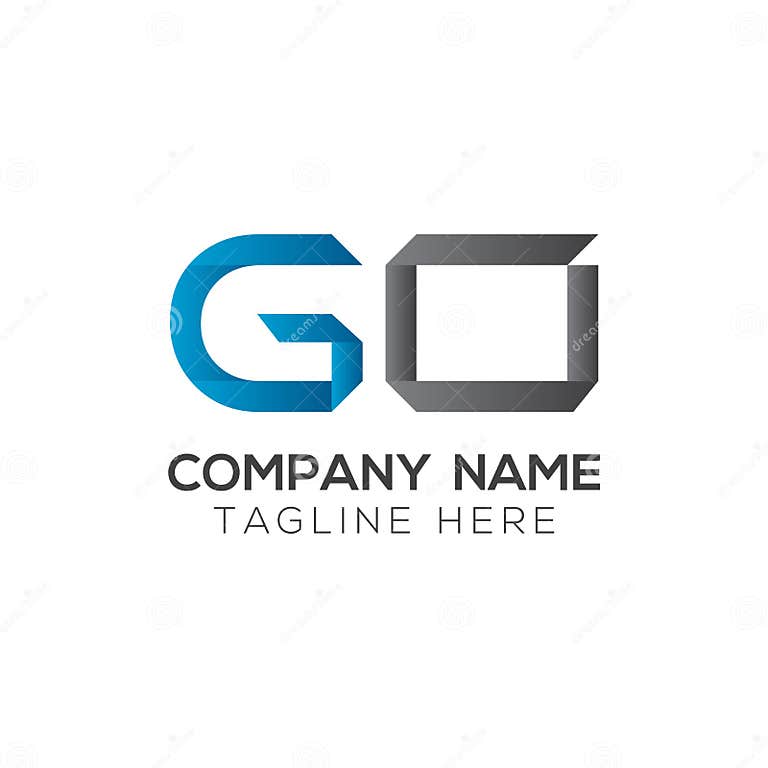 Initial GO Letter Logo with Creative Modern Business Typography Vector ...