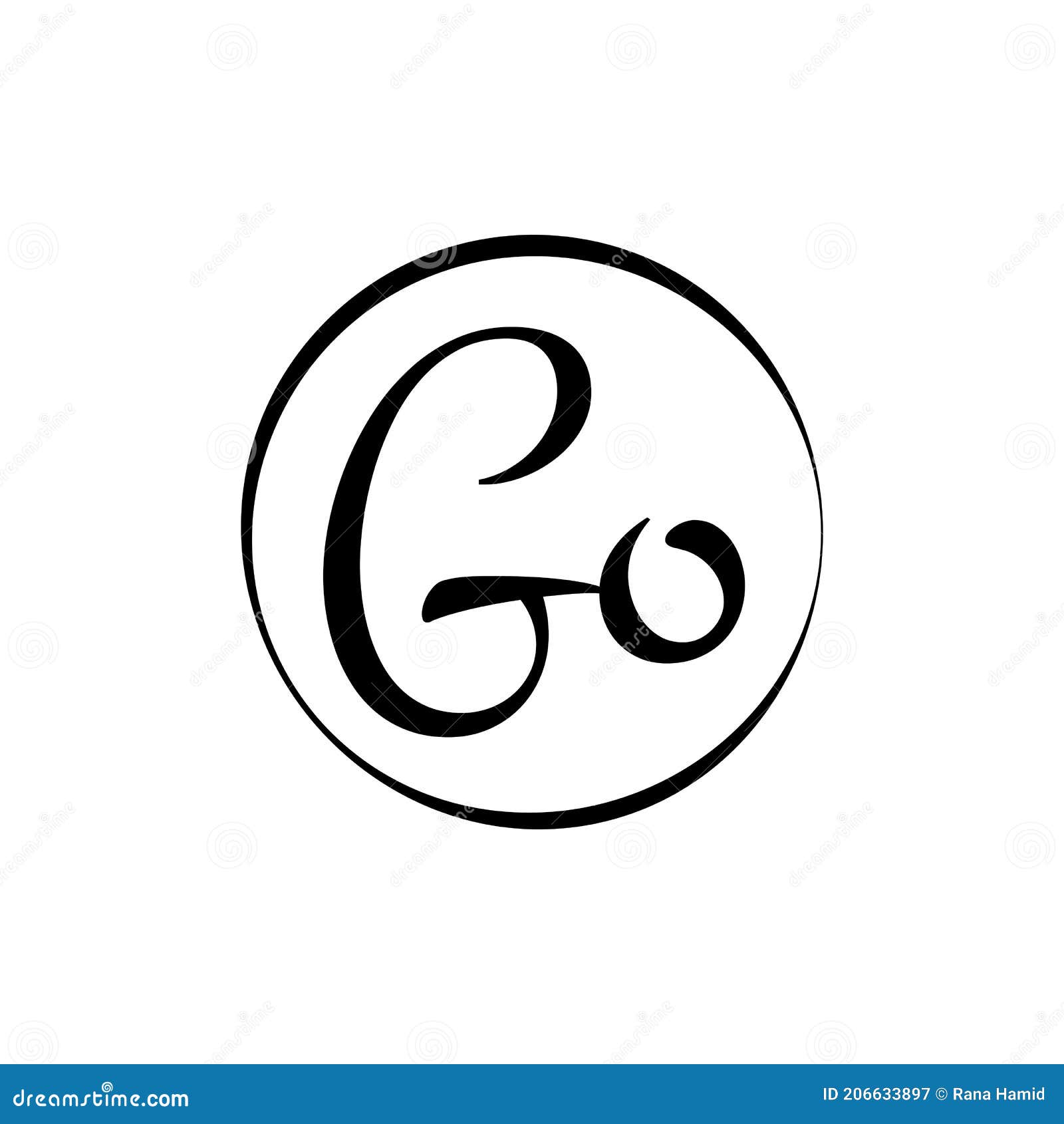 Initial GO Script Letter Logo Creative Typography Vector Template ...