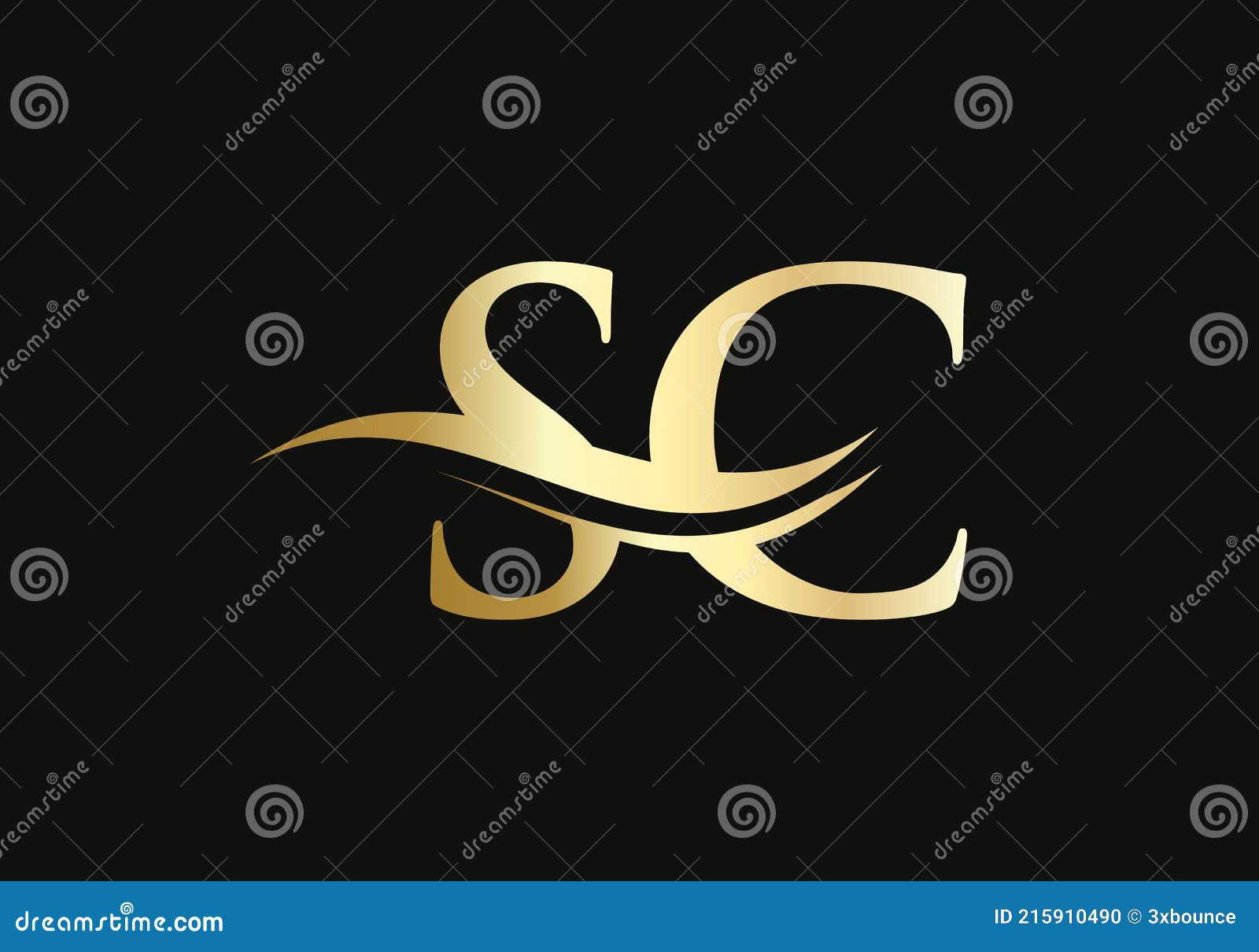 Initial Gold Letter SC Logo Design. SC Logo Design With Modern Trendy ...