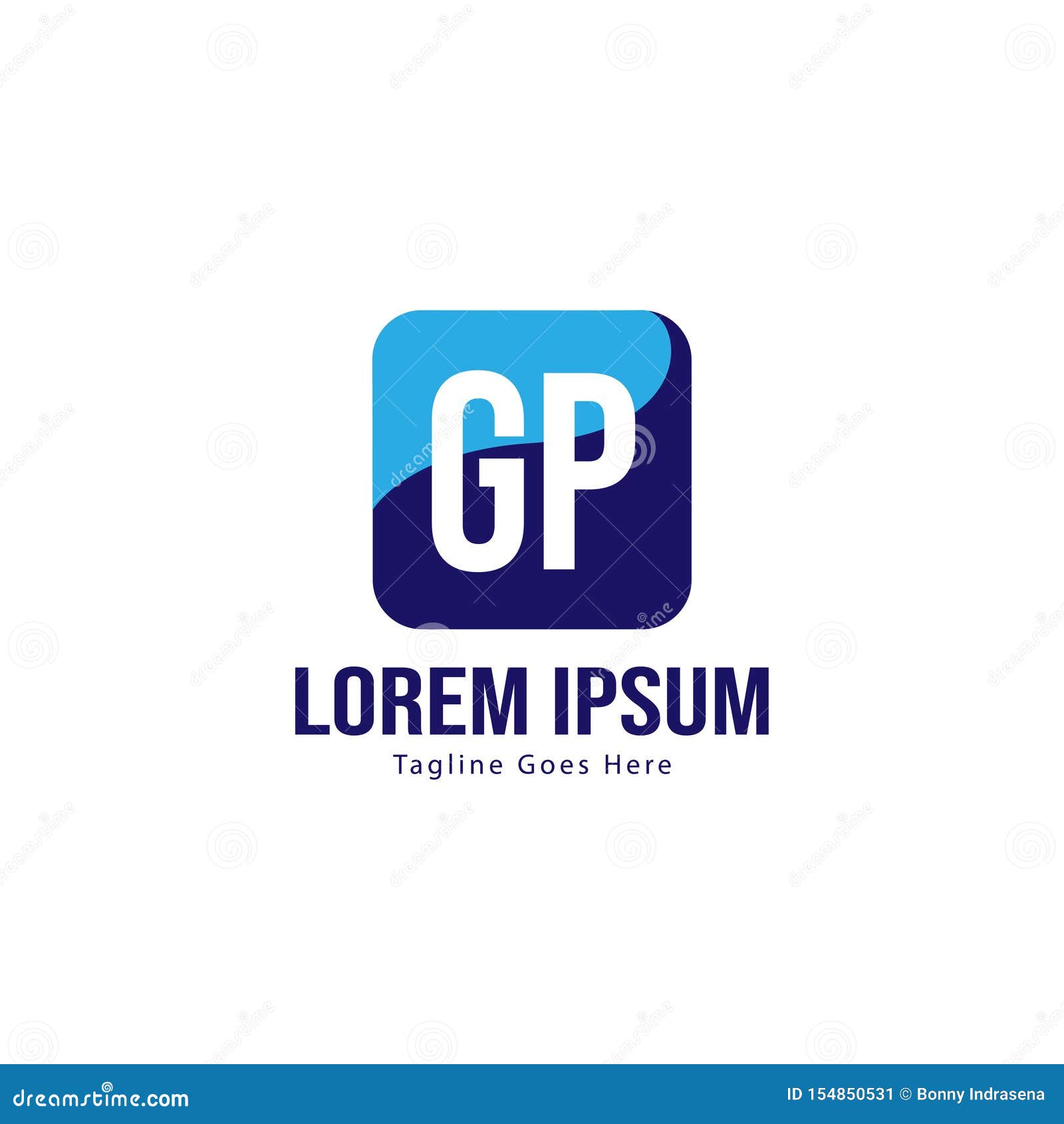 Initial GP Logo Template with Modern Frame. Minimalist GP Letter Logo ...