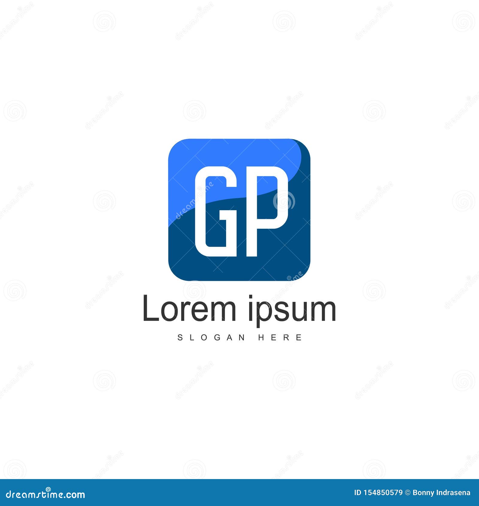 Initial GP Logo Template with Modern Frame. Minimalist GP Letter Logo ...