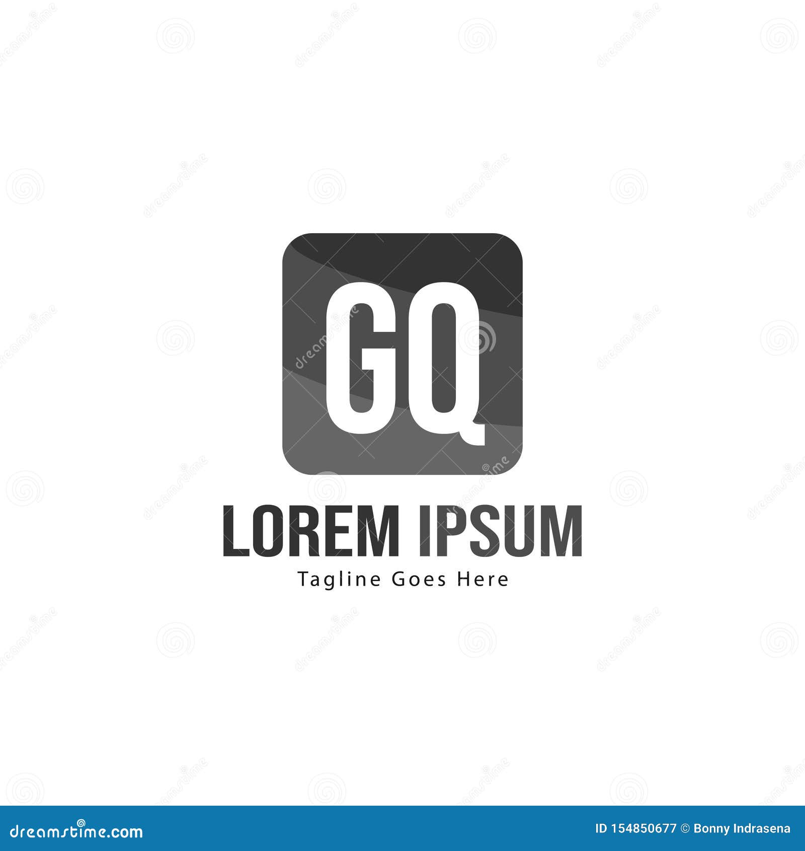 Initial GQ Logo Template with Modern Frame. Minimalist GQ Letter Logo ...