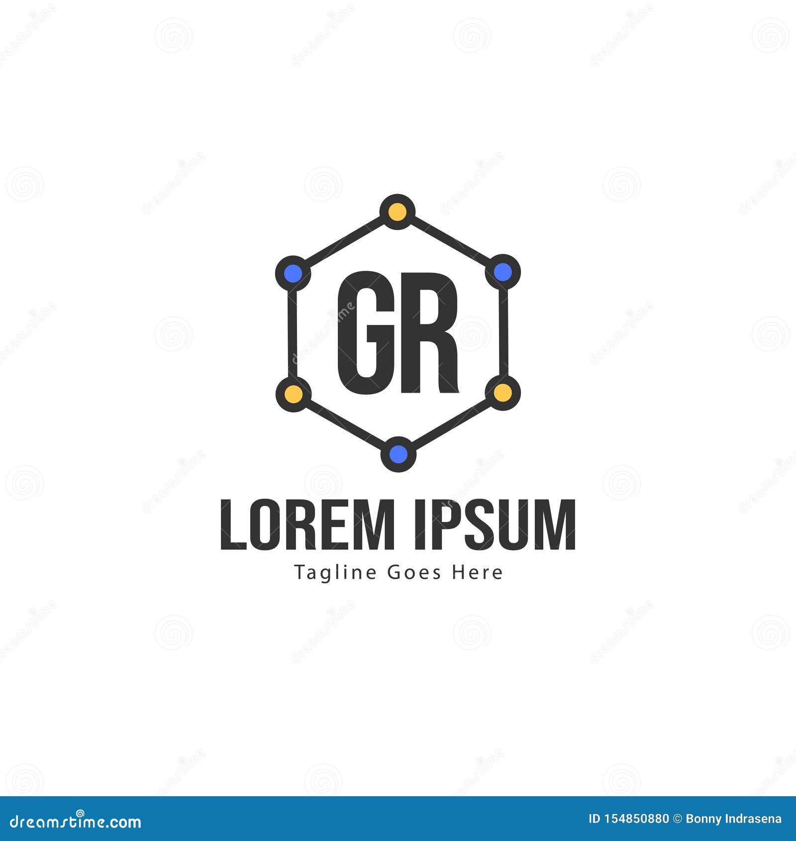 Initial GR Logo Template with Modern Frame. Minimalist GR Letter Logo ...