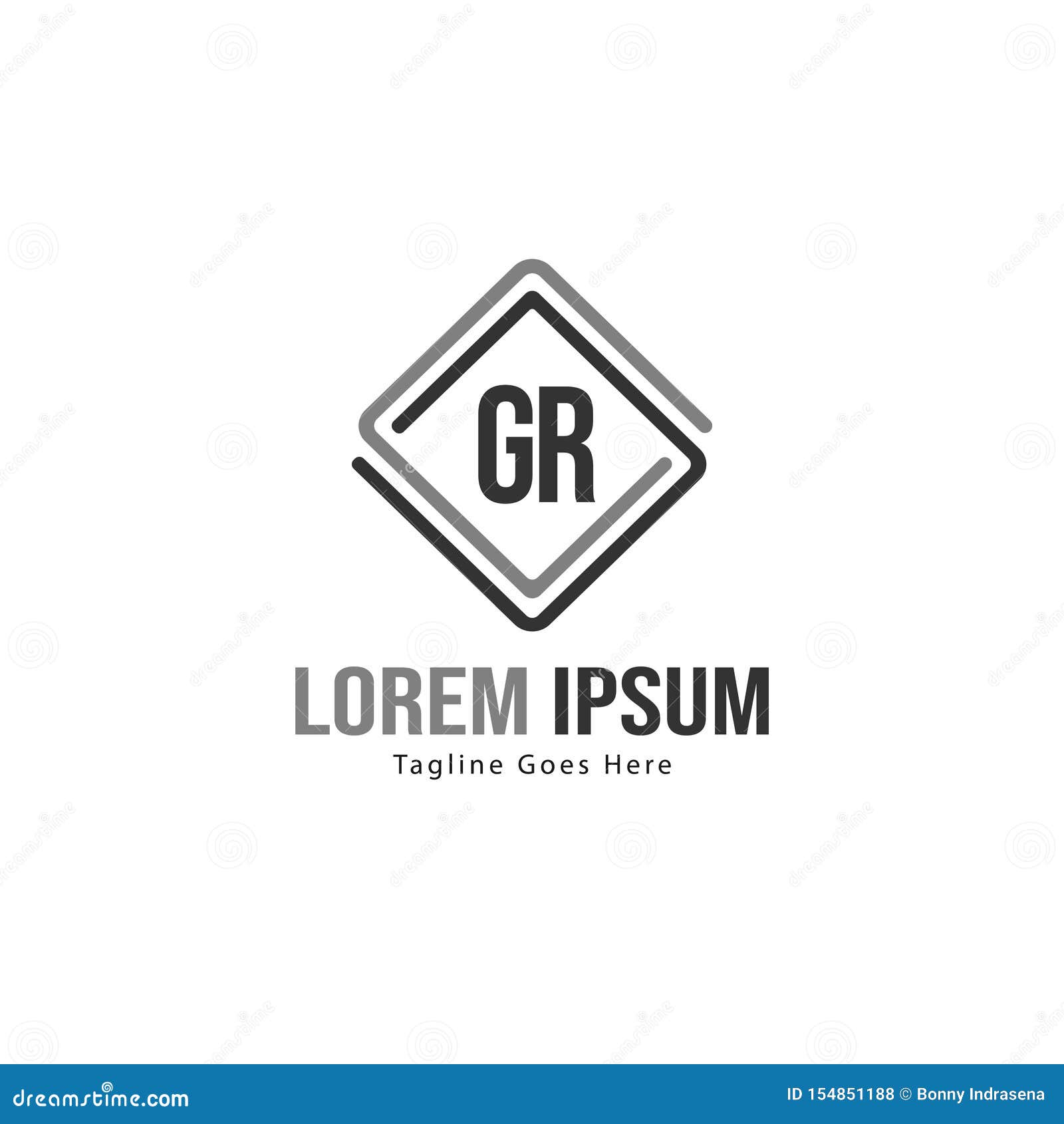 Initial GR Logo Template with Modern Frame. Minimalist GR Letter Logo ...