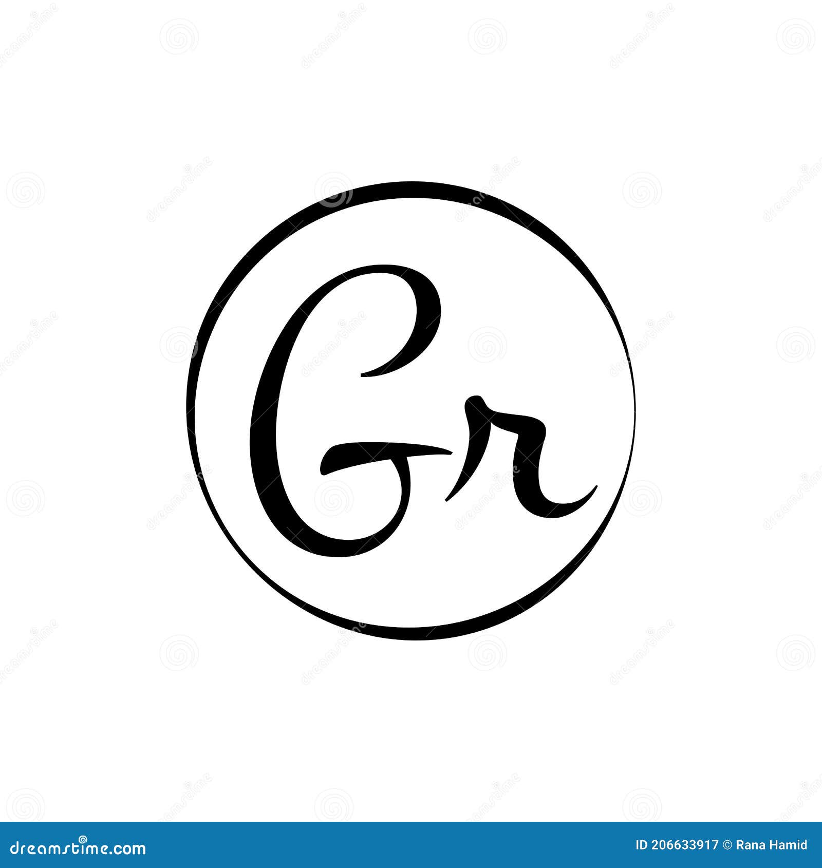 Initial GR Script Letter Logo Creative Typography Vector Template ...
