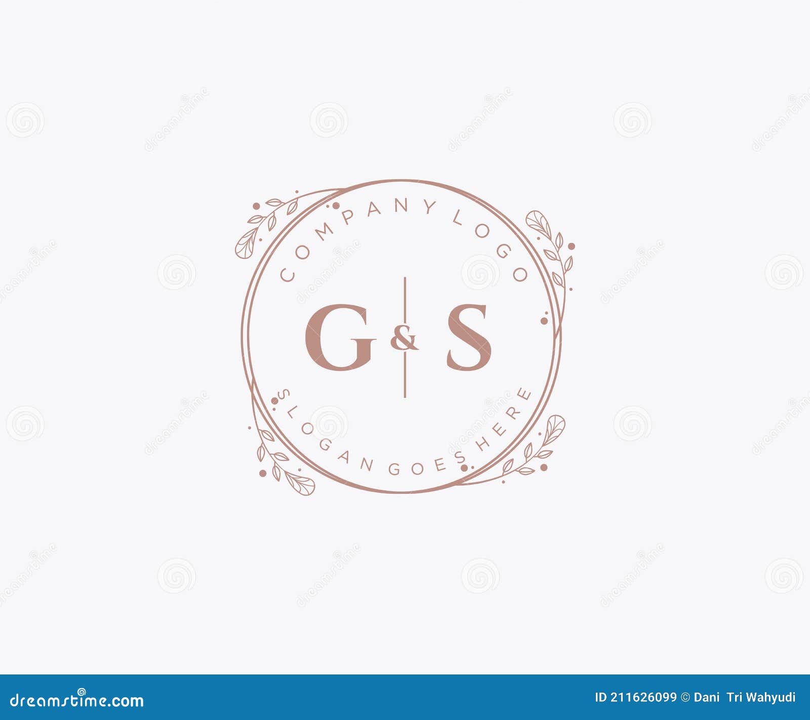 Initial GS Letters Decorative Luxury Wedding Logo Stock Vector ...
