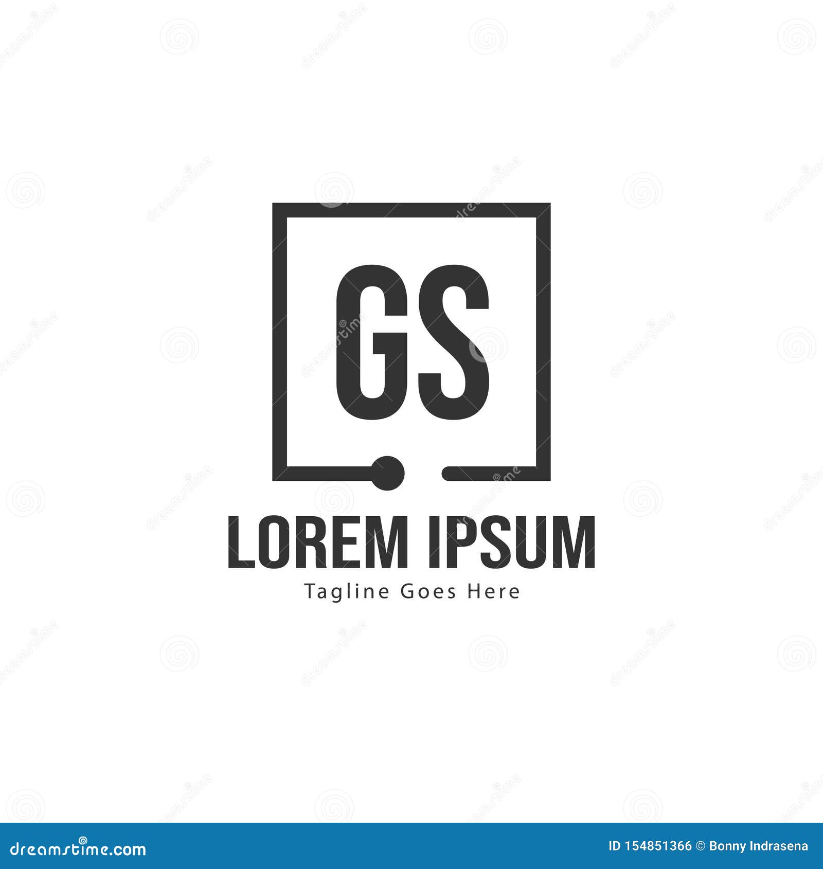 Initial GS Logo Template with Modern Frame. Minimalist GS Letter Logo ...