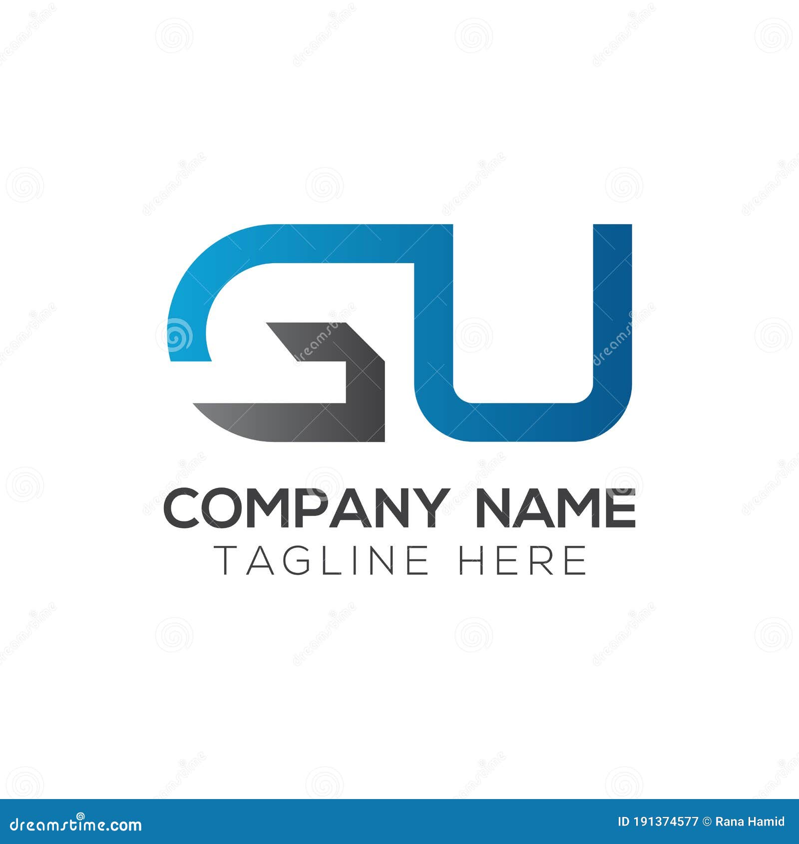 Initial GU Letter Logo with Creative Modern Business Typography Vector ...