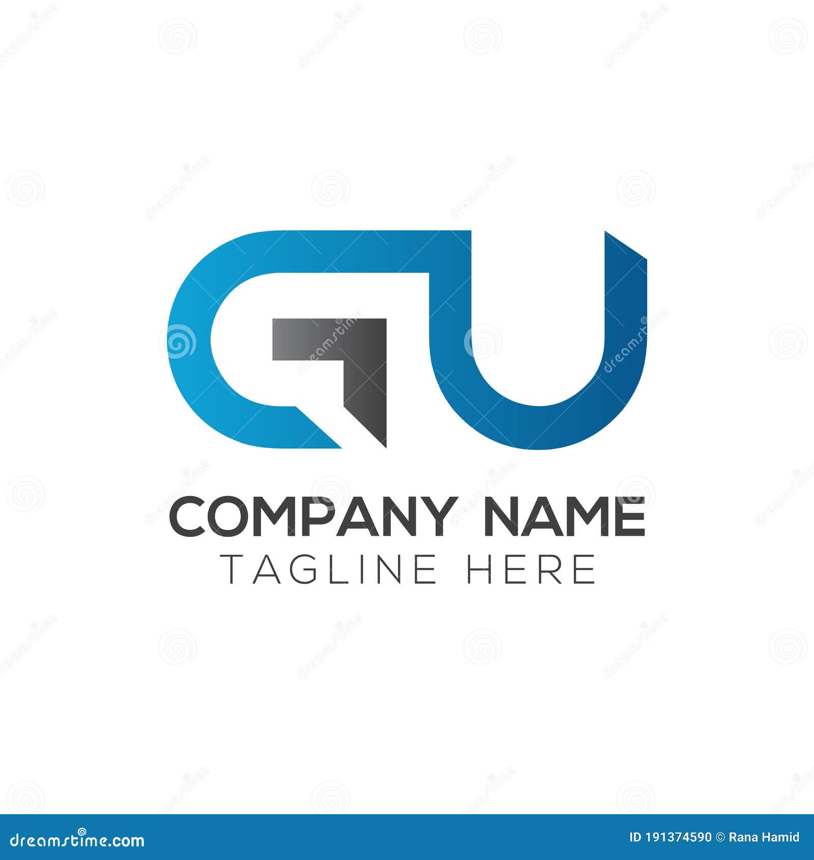 Initial GU Letter Logo with Creative Modern Business Typography Vector ...