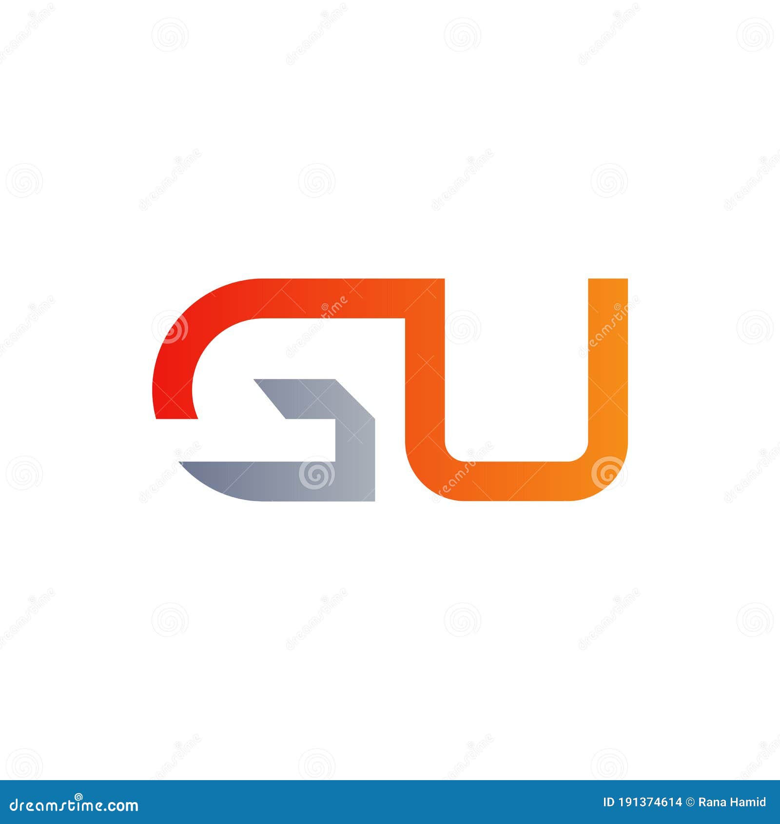 Initial GU Letter Logo with Creative Modern Business Typography Vector ...