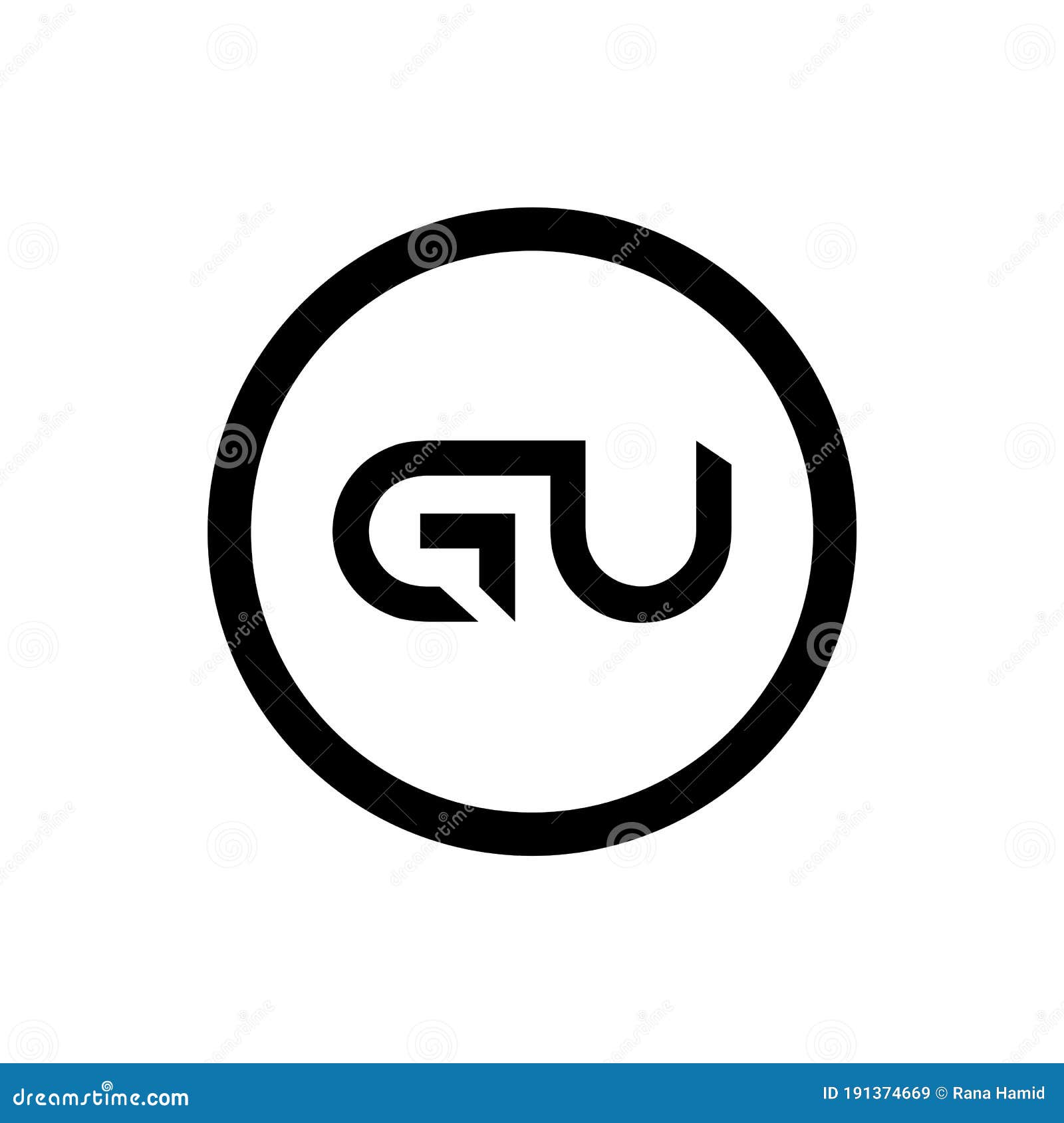 Initial GU Letter Logo with Creative Modern Business Typography Vector ...